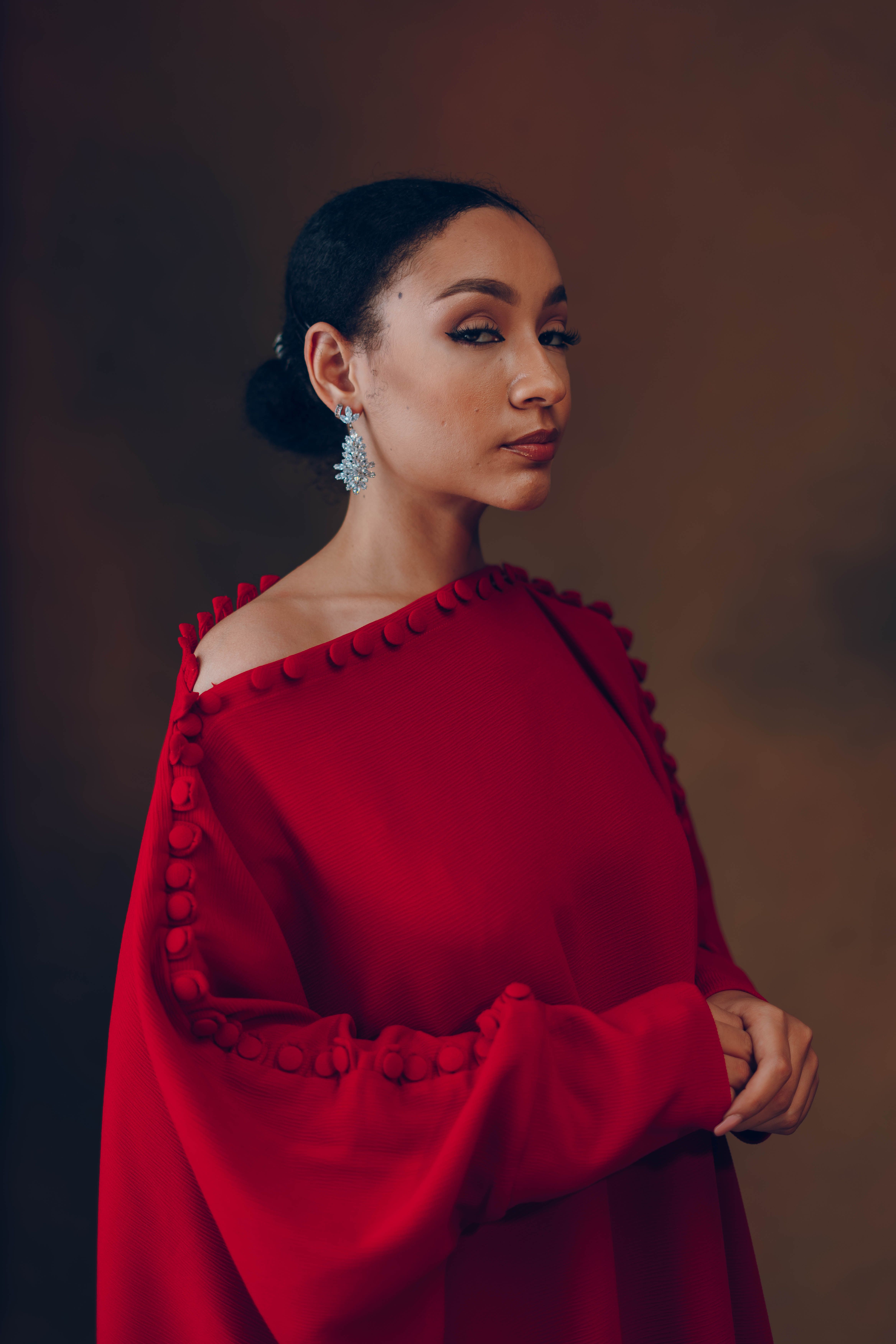 Elegant Portrait of Woman in Red Dress · Free Stock Photo