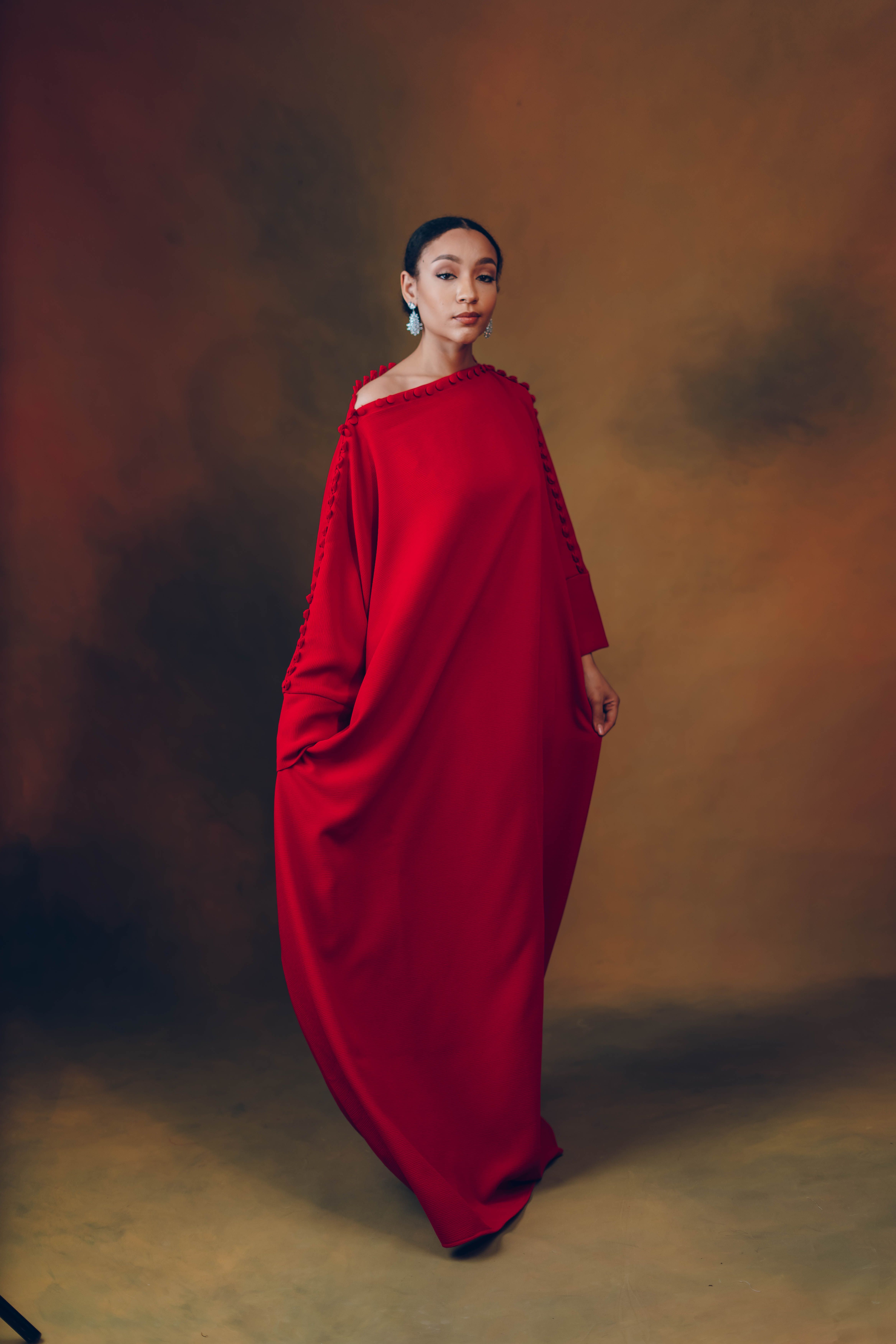 Elegant Portrait of Woman in Red Dress · Free Stock Photo
