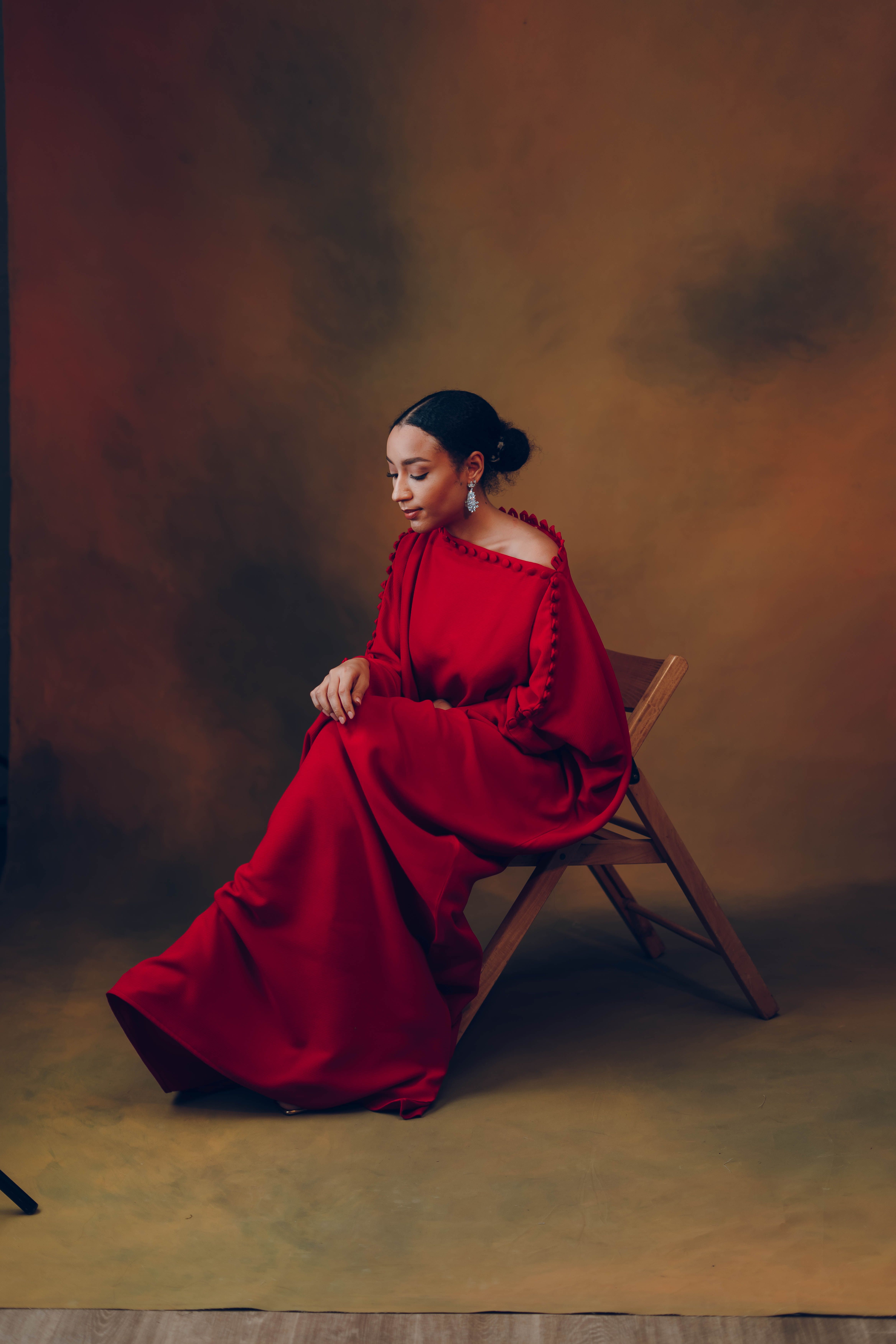 Elegant Portrait of Woman in Red Dress · Free Stock Photo