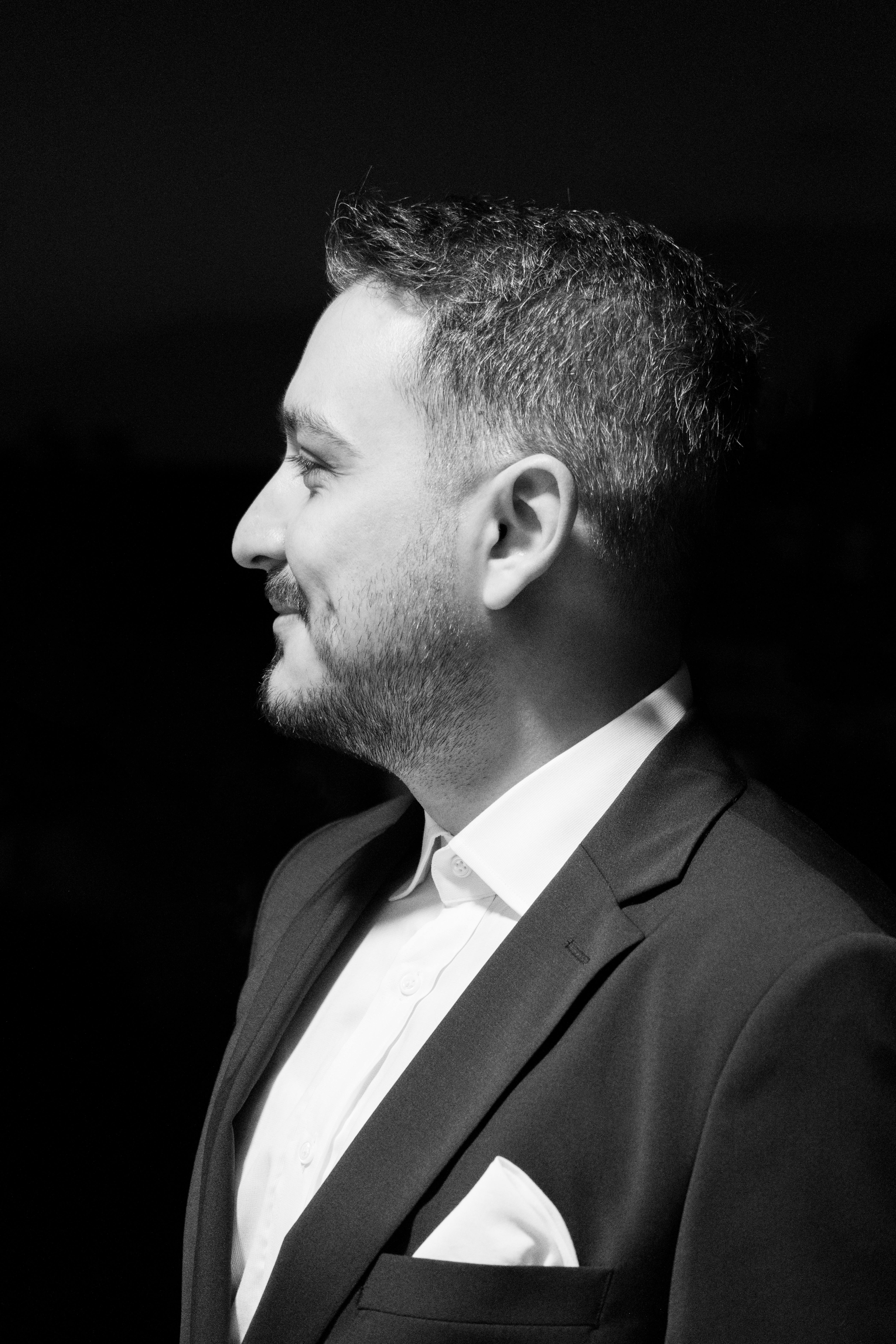 Elegant Black and White Profile Portrait of a Man · Free Stock Photo