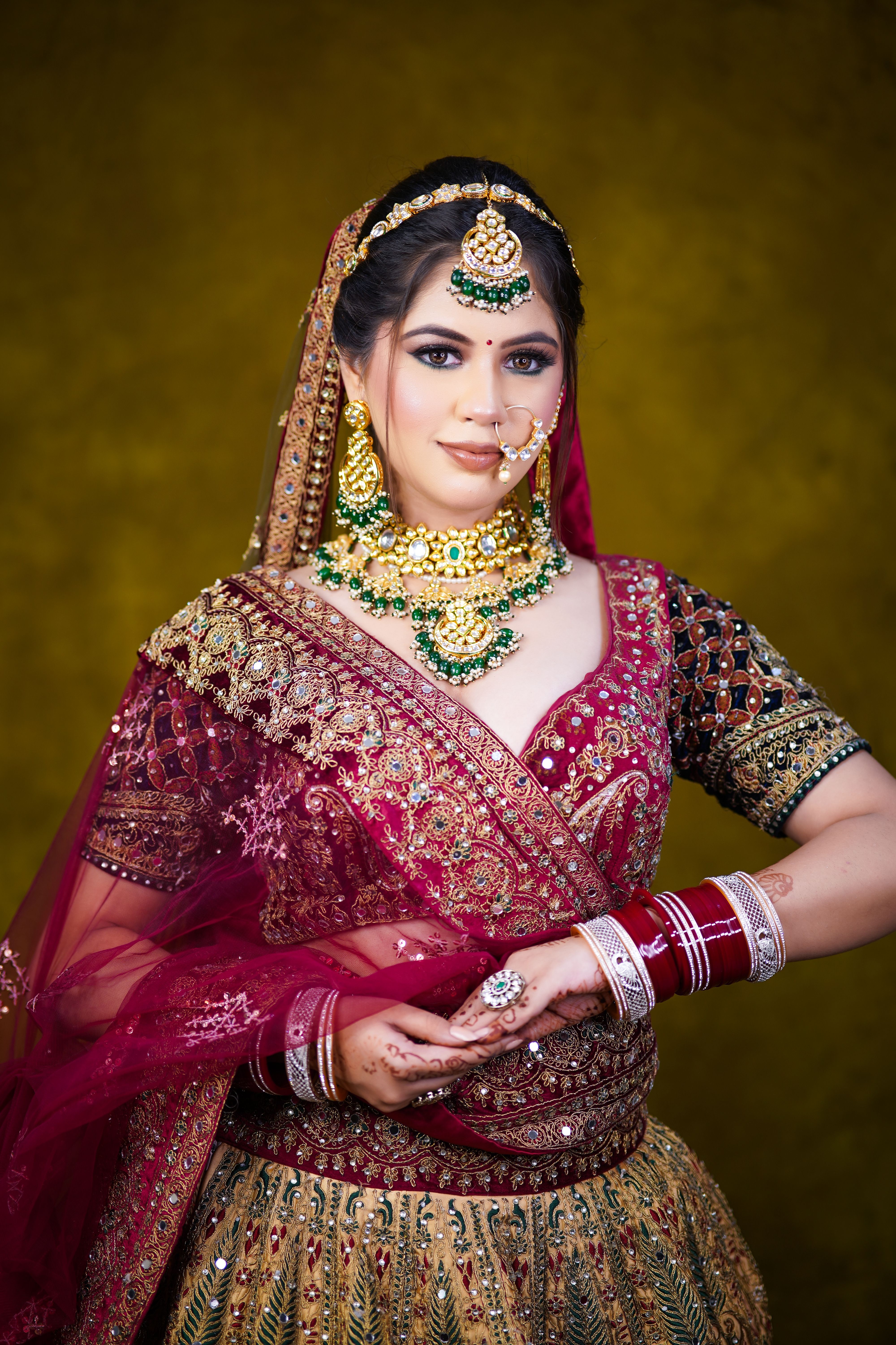 Elegant Bridal Portrait in Traditional Attire · Free Stock Photo