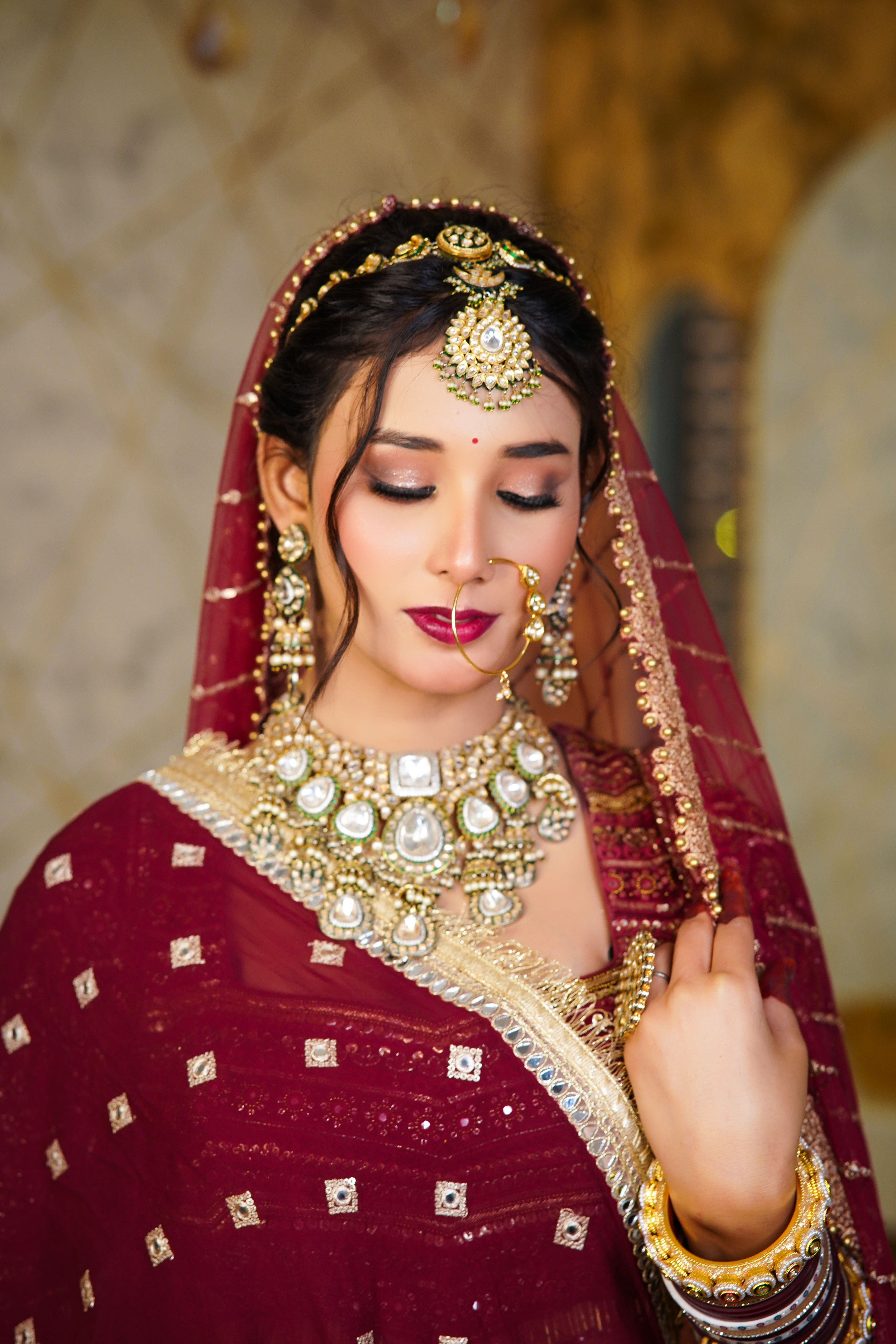 Elegant Indian Bride in Traditional Attire · Free Stock Photo