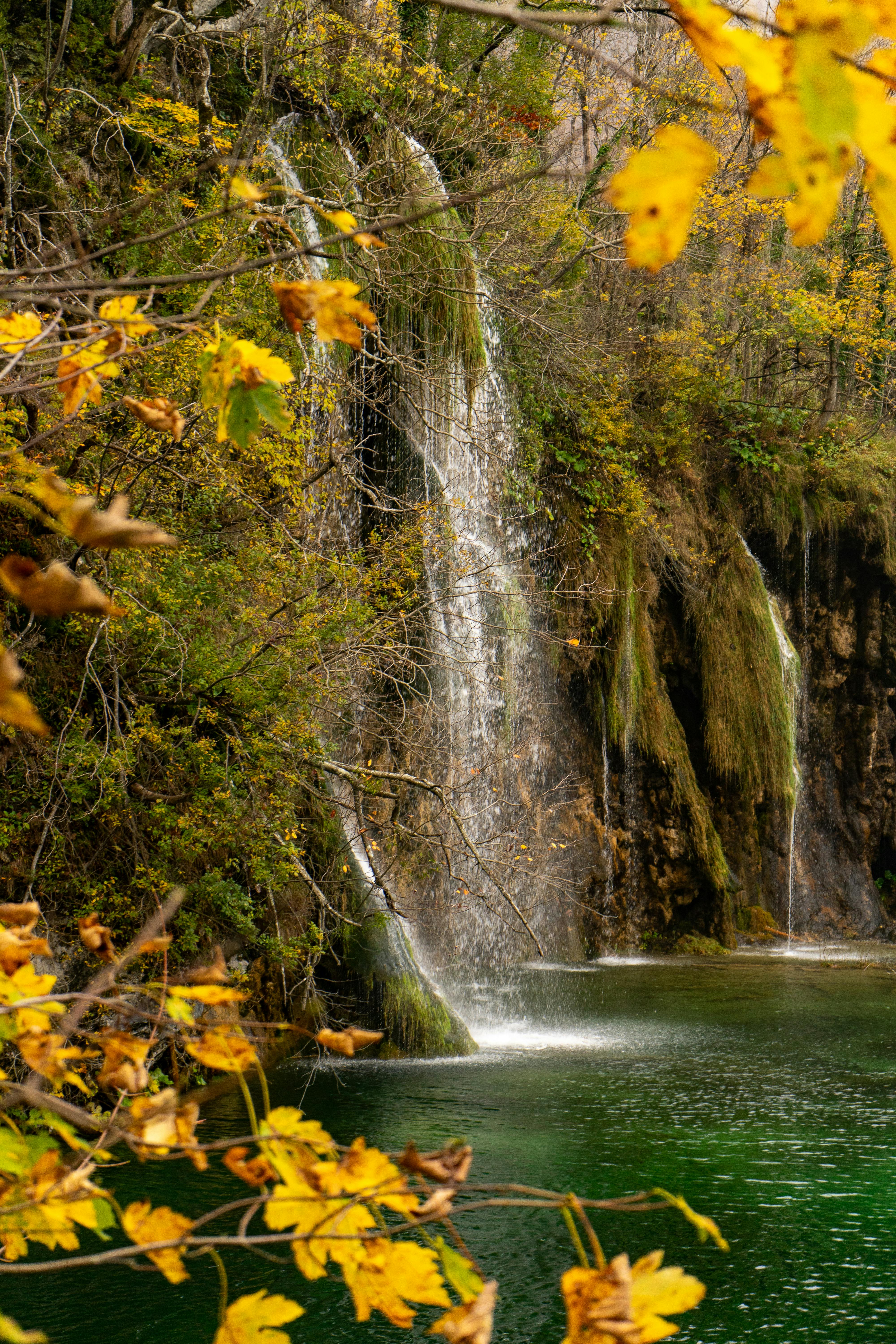 Beautiful Autumn Waterfall in Plitvice Lakes · Free Stock Photo