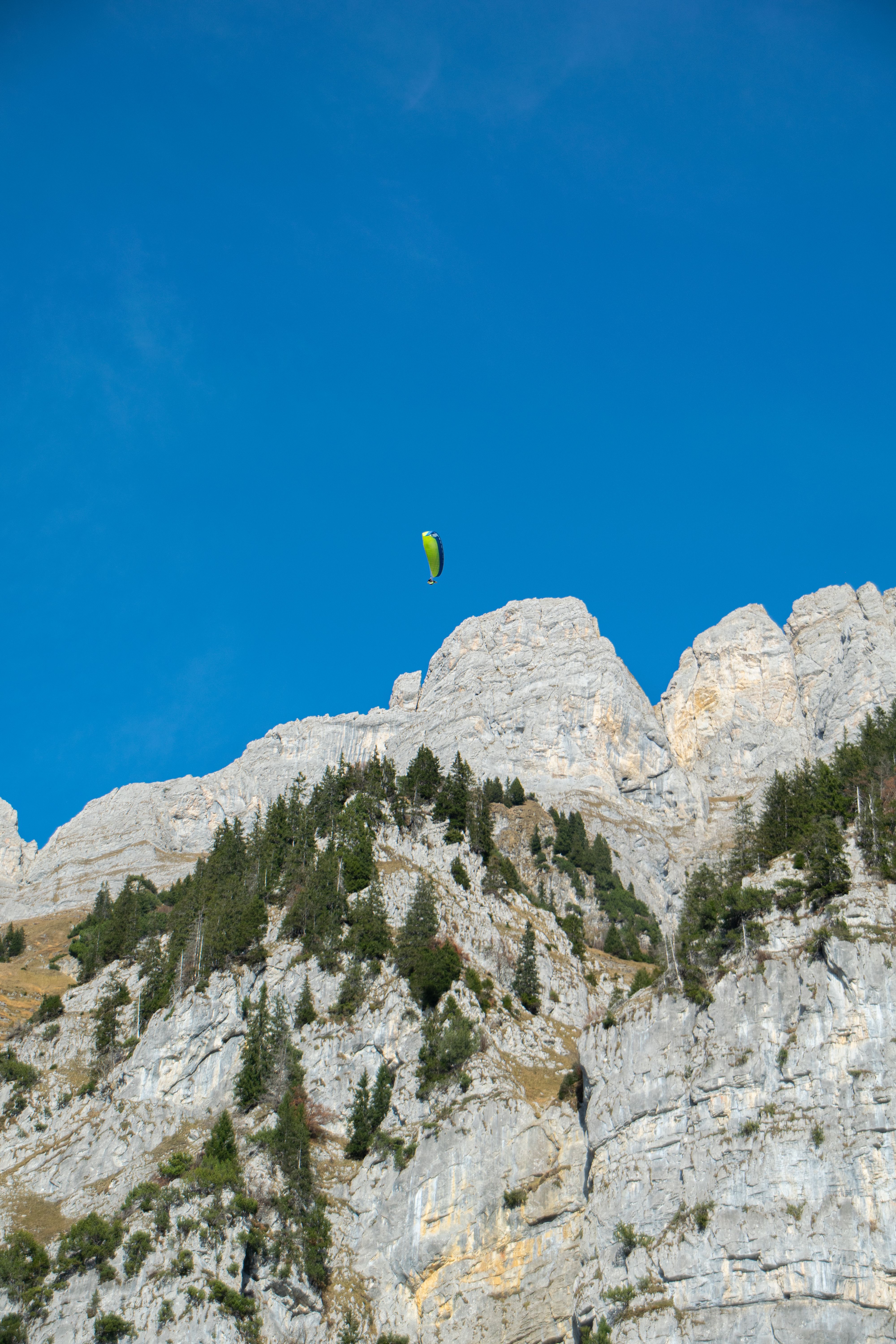 Paraglider Over the Swiss Alps · Free Stock Photo