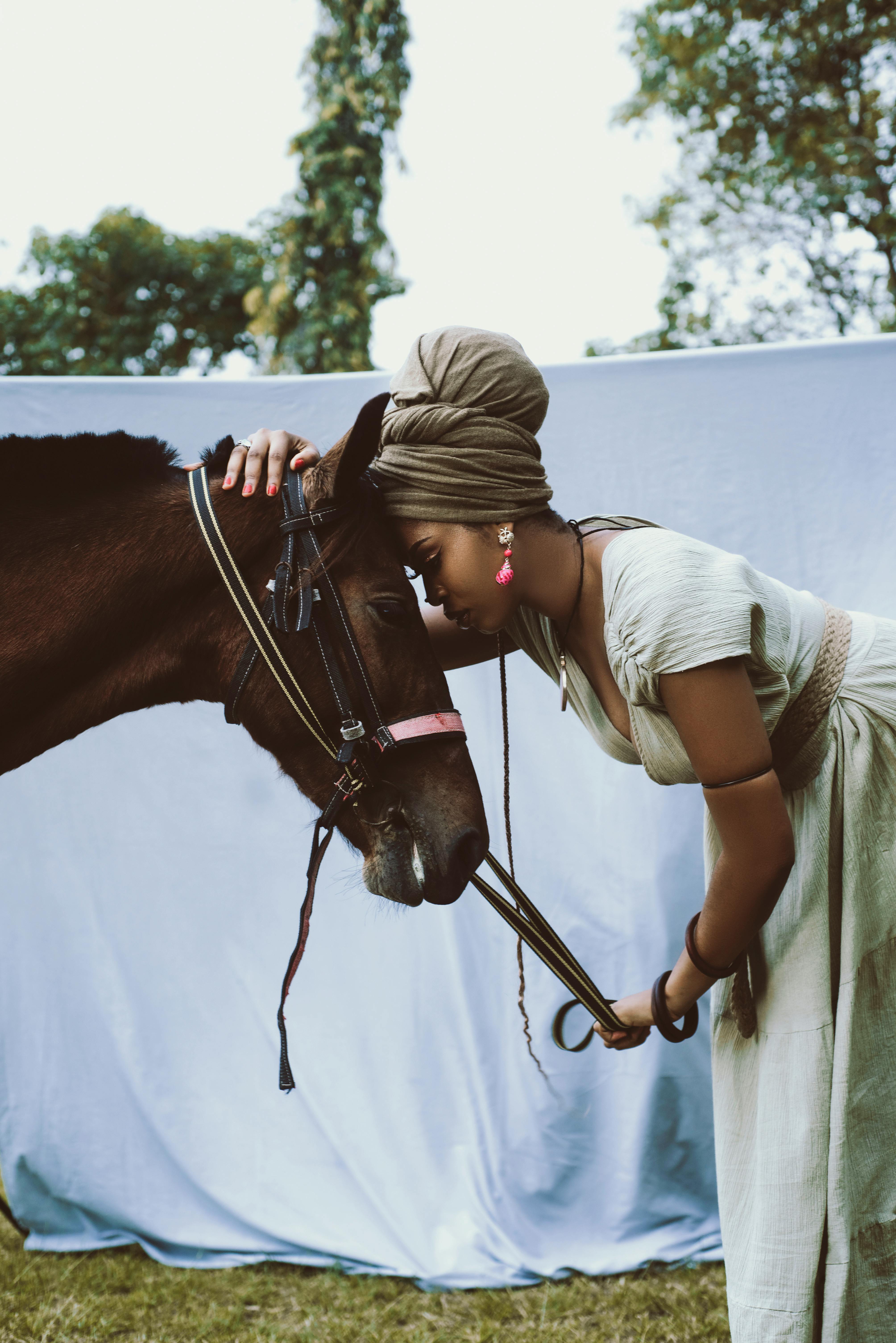 Woman with Horse Connection Outdoors · Free Stock Photo