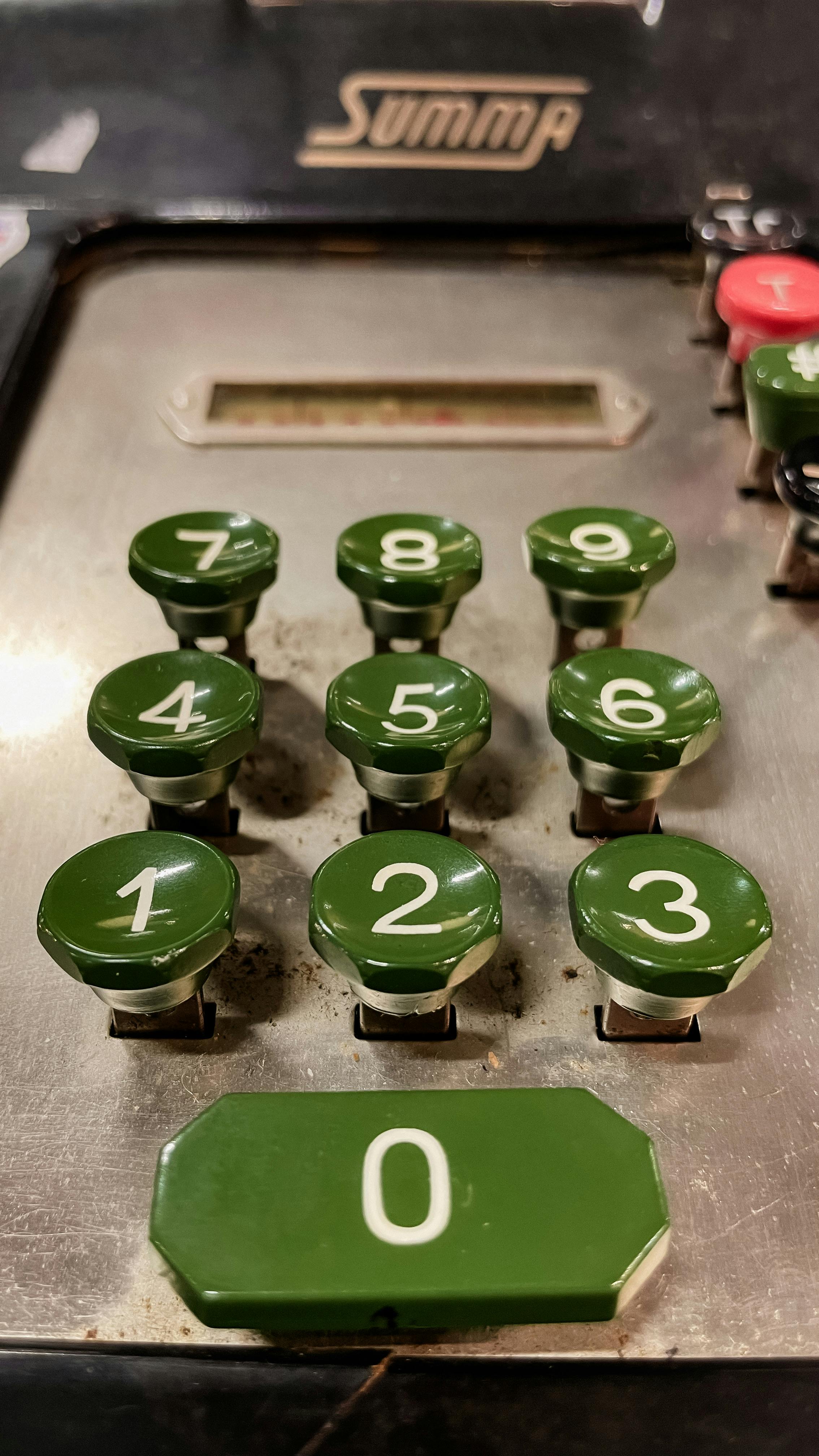 Vintage Mechanical Cash Register Keypad Close-Up · Free Stock Photo