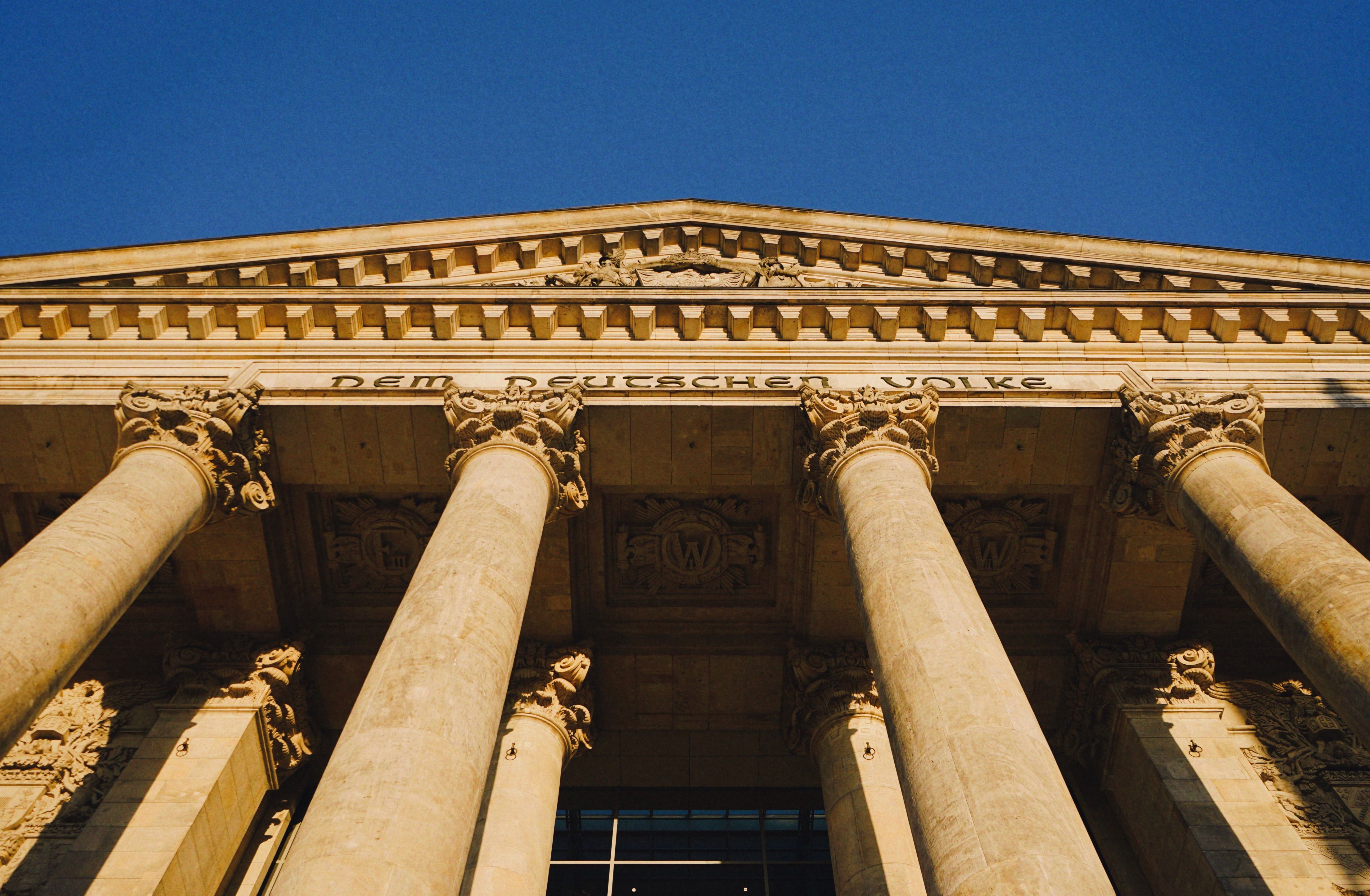 Detailed View of Reichstag Columns in Berlin · Free Stock Photo