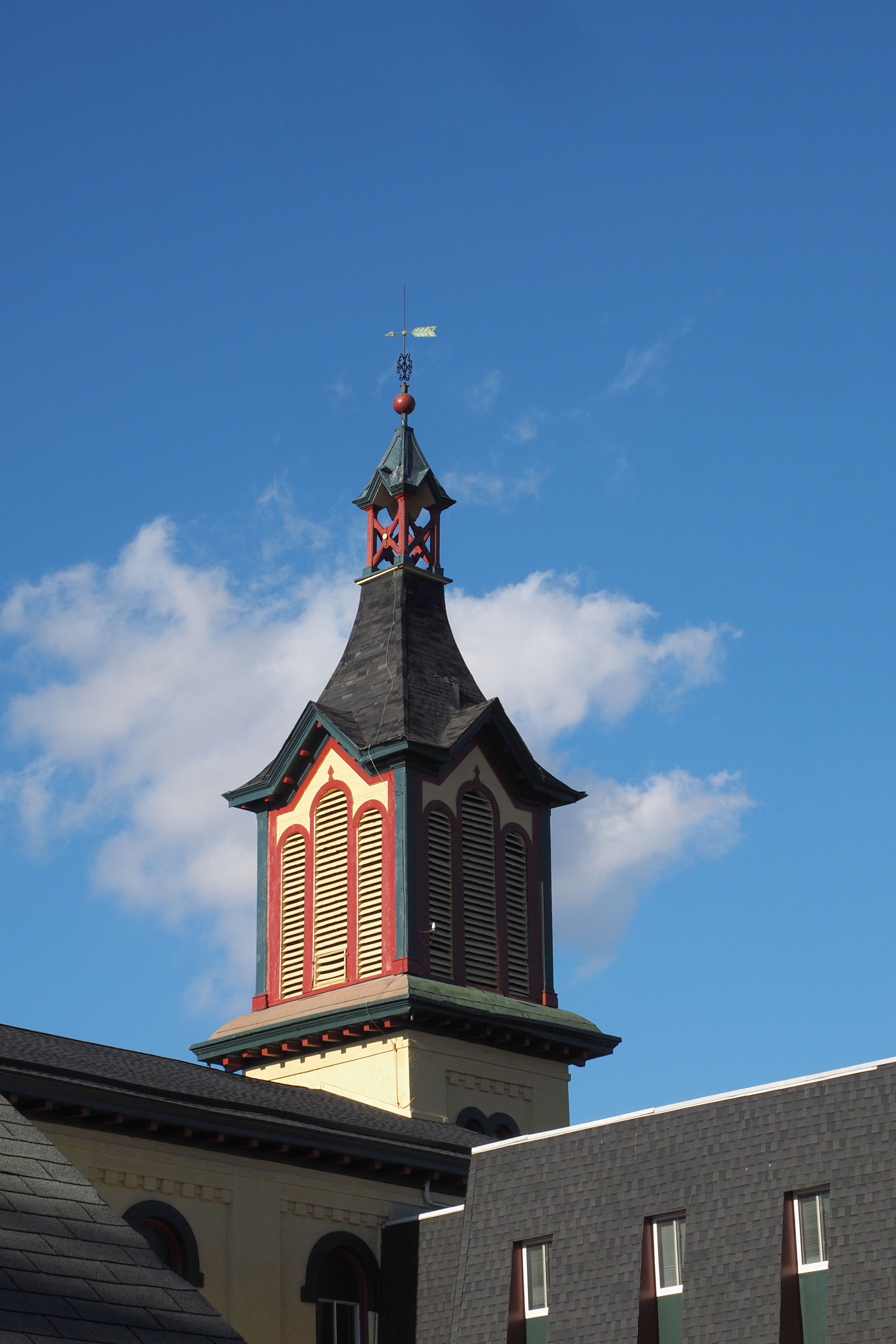 Historic Tower Against Clear Blue Sky in Doylestown · Free Stock Photo