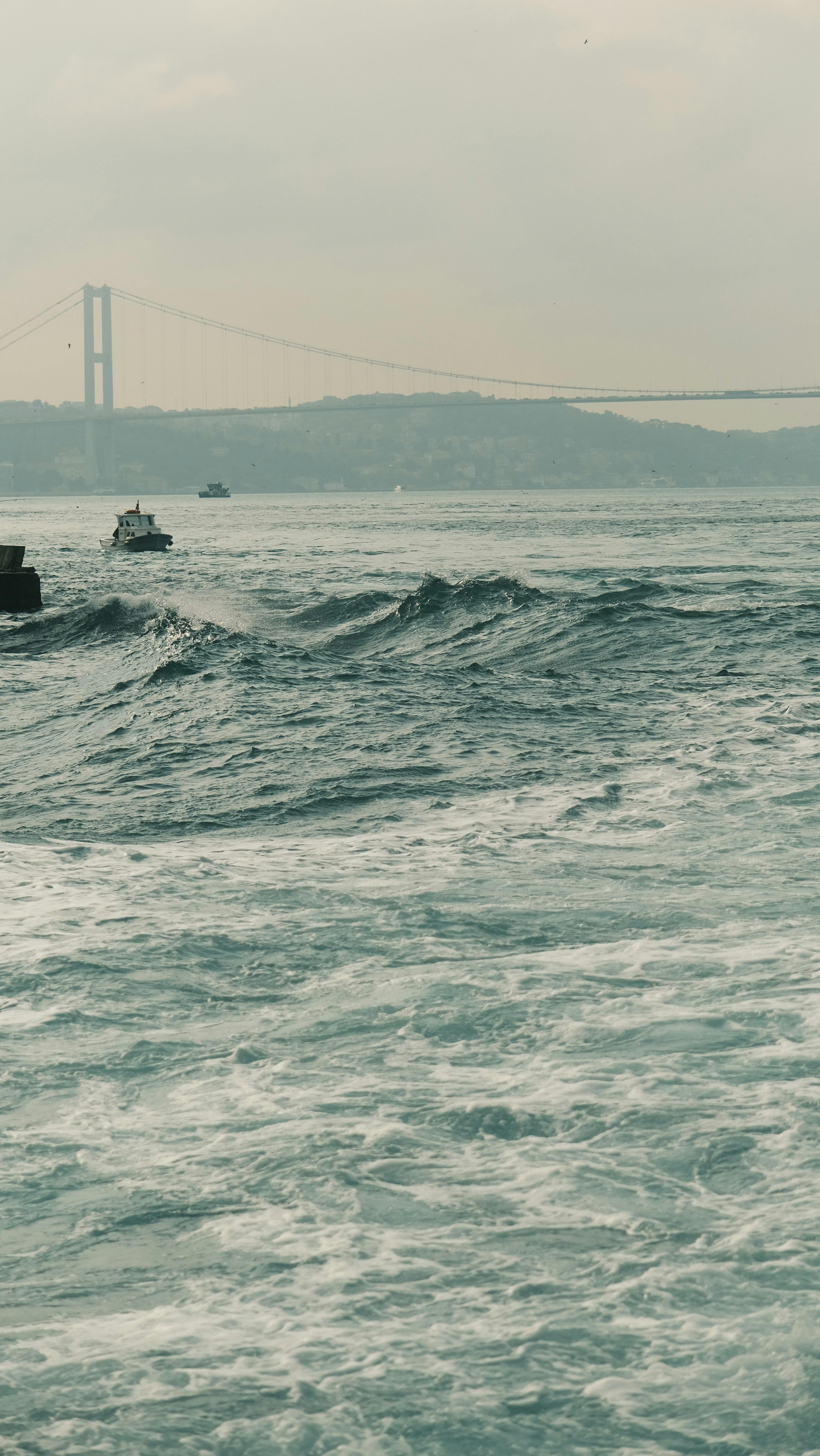 Turkish Strait with Boats and Bridge in View · Free Stock Photo