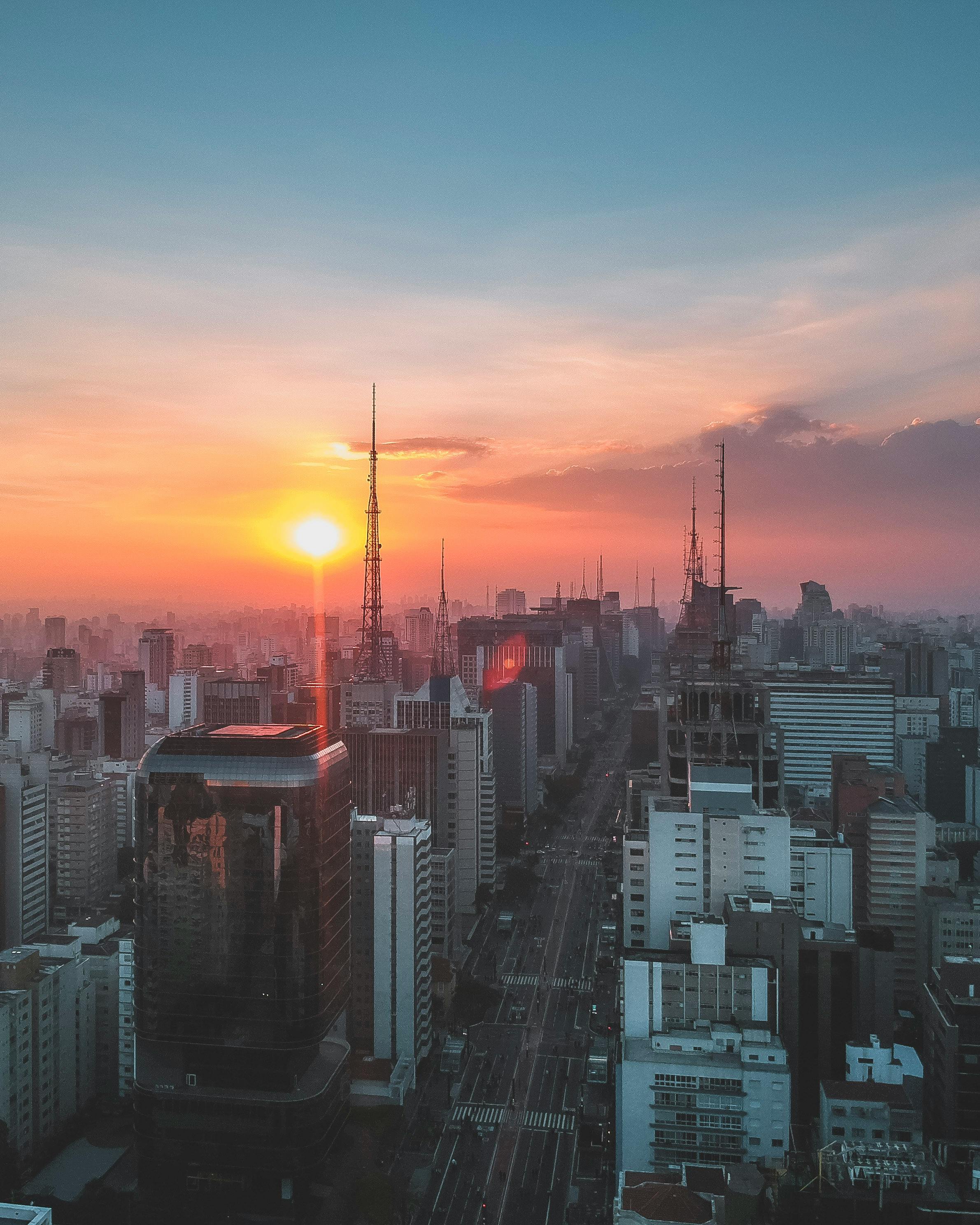 Stunning Sao Paulo Skyline at Sunset · Free Stock Photo