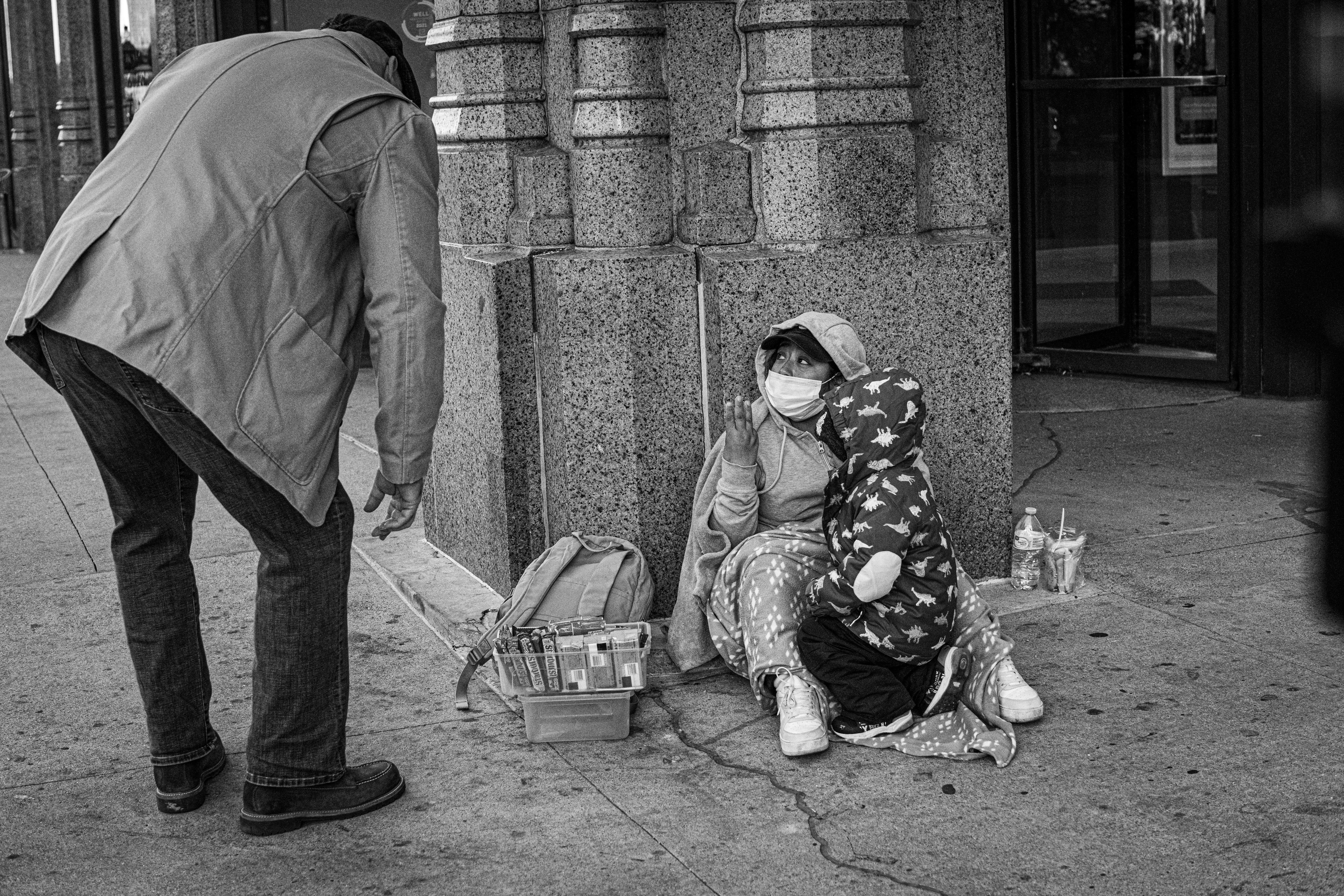Street Interaction in Chicago Captured in Black and White · Free Stock ...