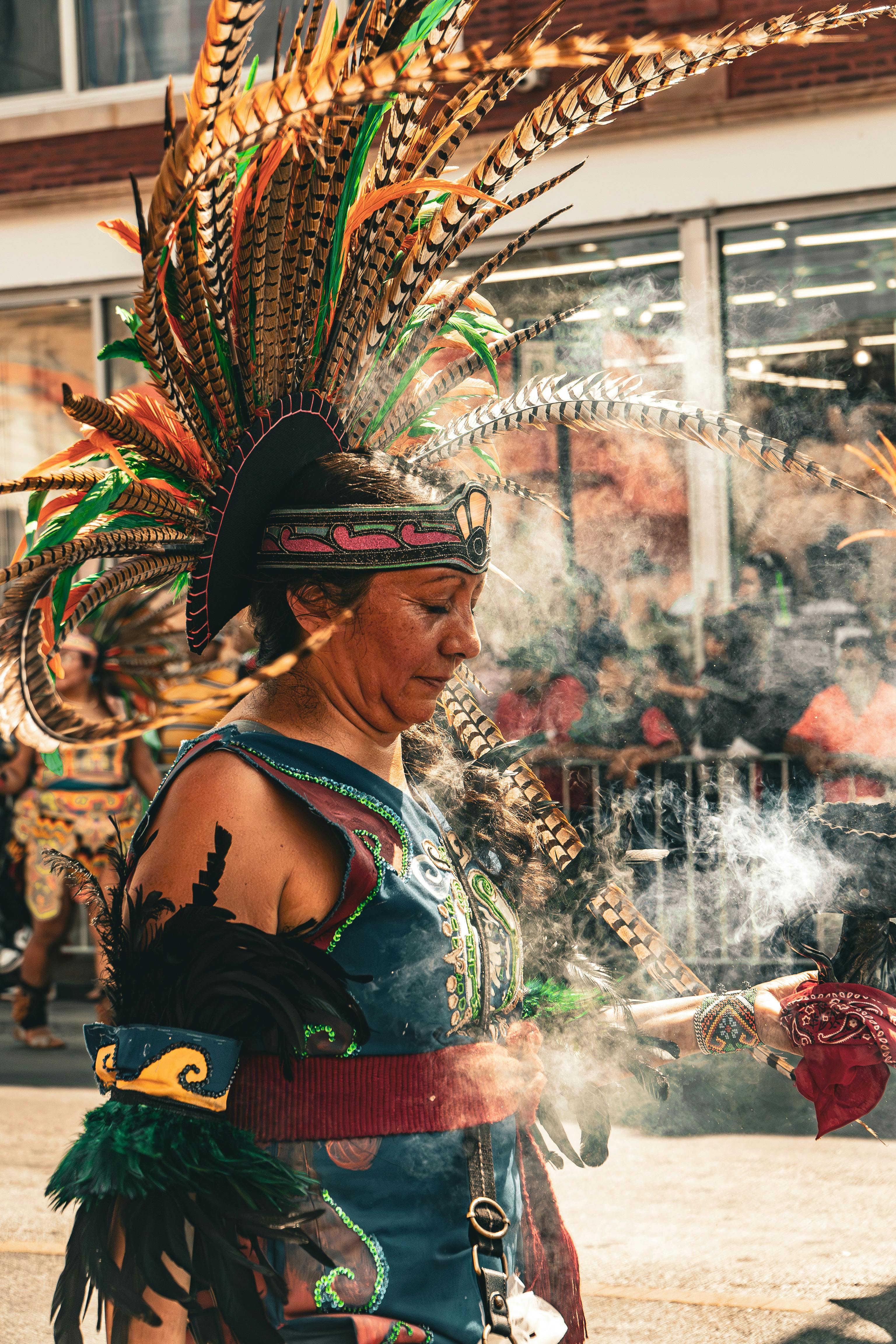 Traditional Aztec Dancer in Chicago Parade · Free Stock Photo
