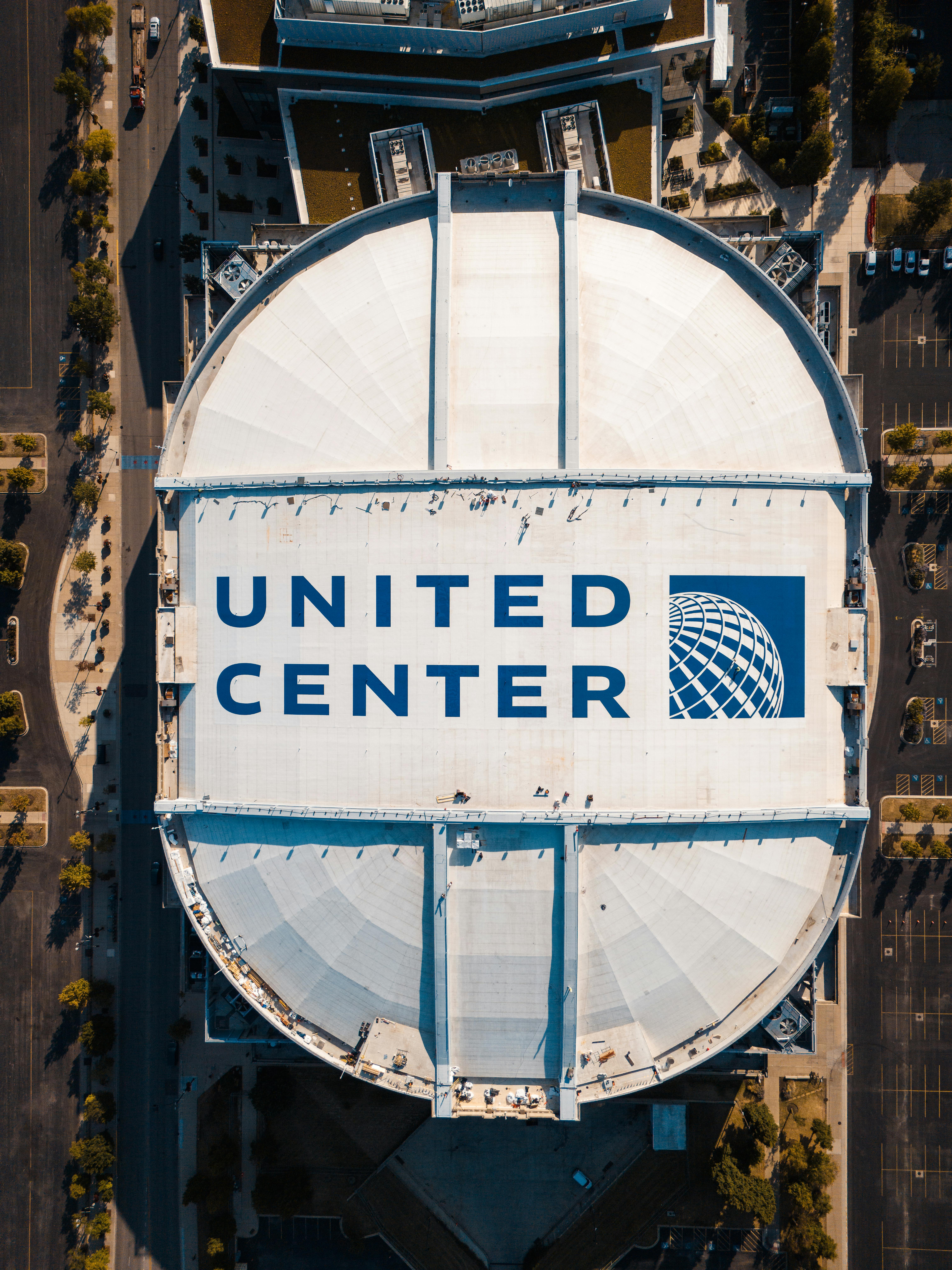 Aerial View of United Center Stadium in Chicago · Free Stock Photo
