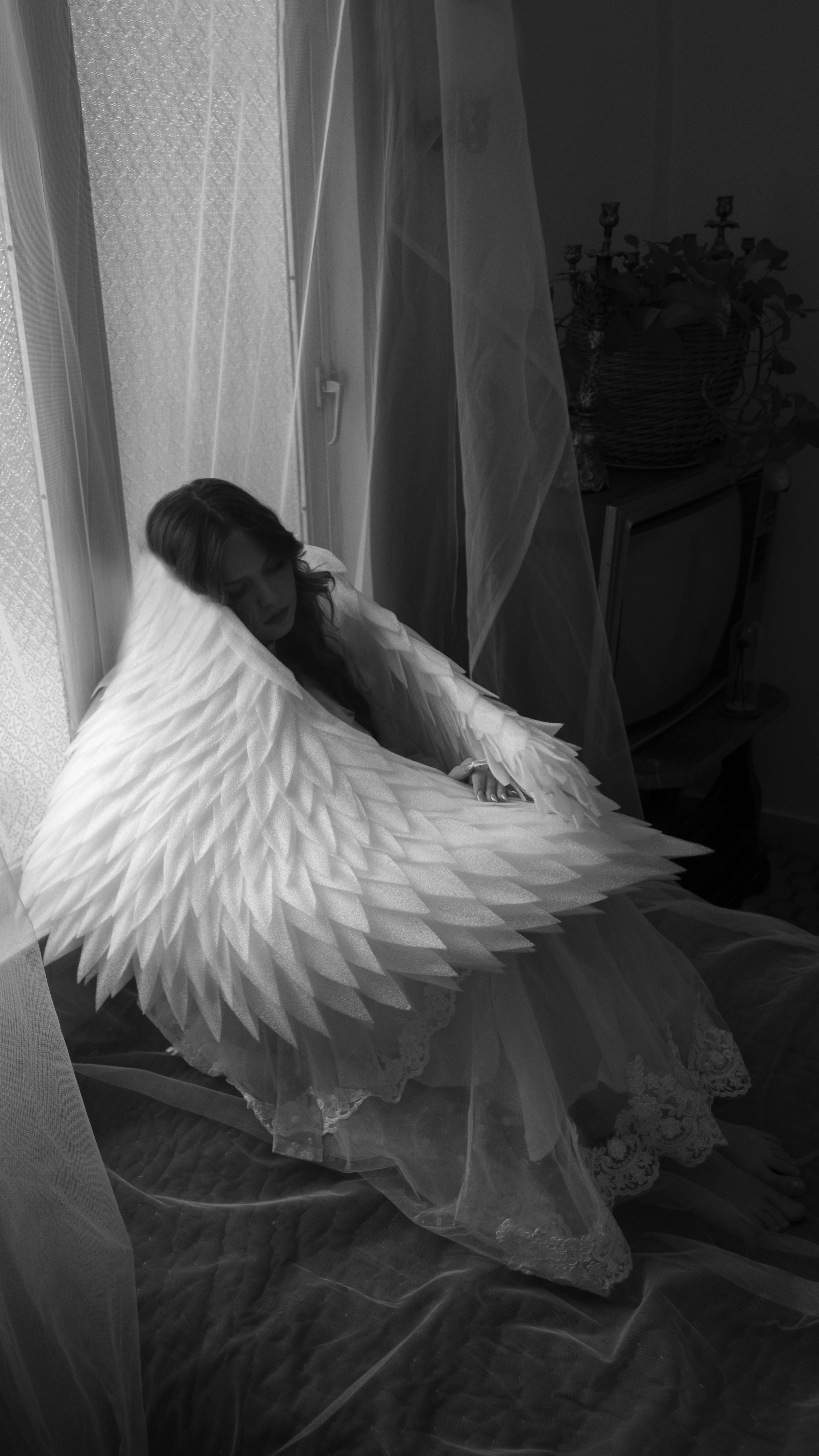 Artistic Portrait of Woman with Angel Wings · Free Stock Photo