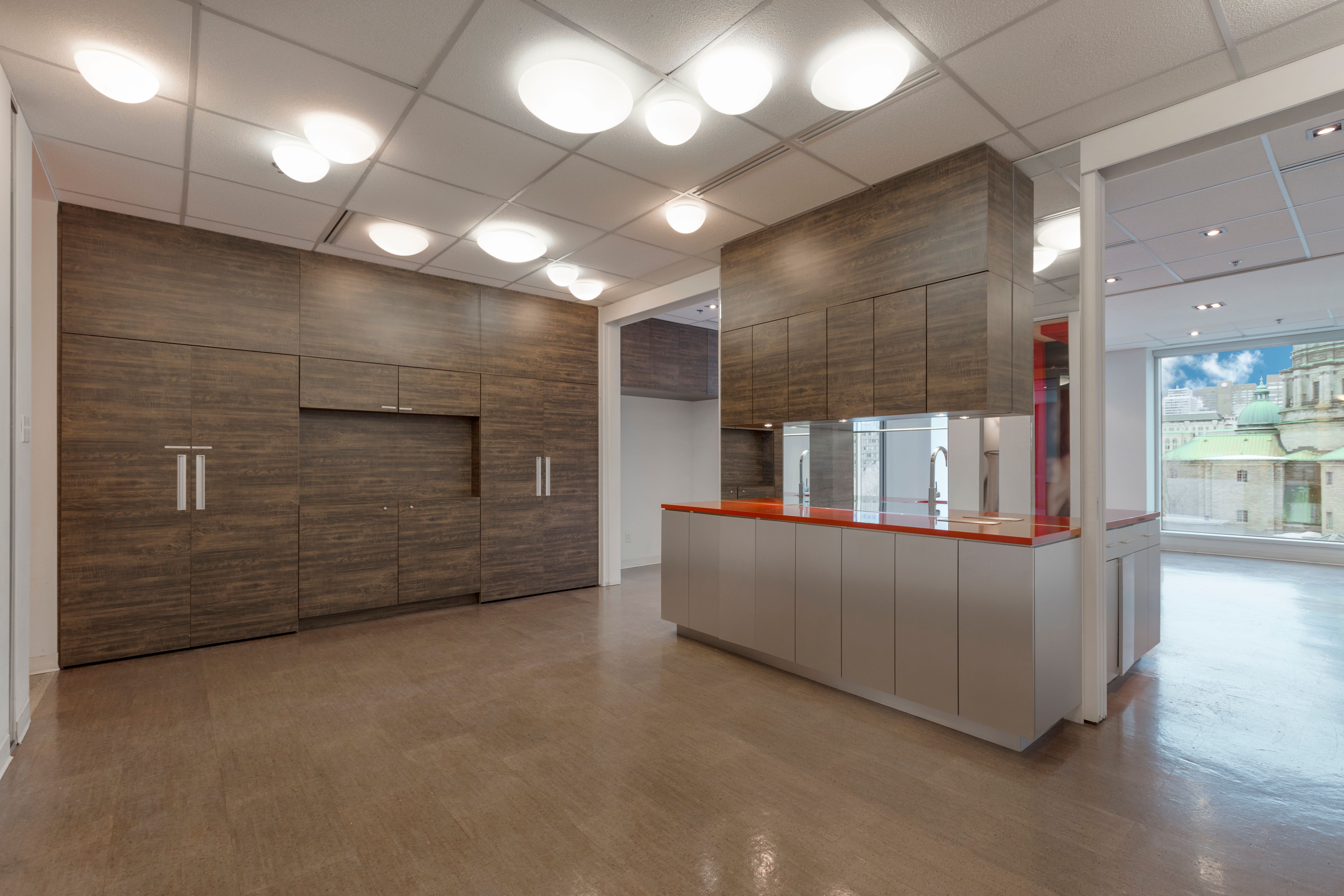Modern Office Interior with Wooden Finishes · Free Stock Photo