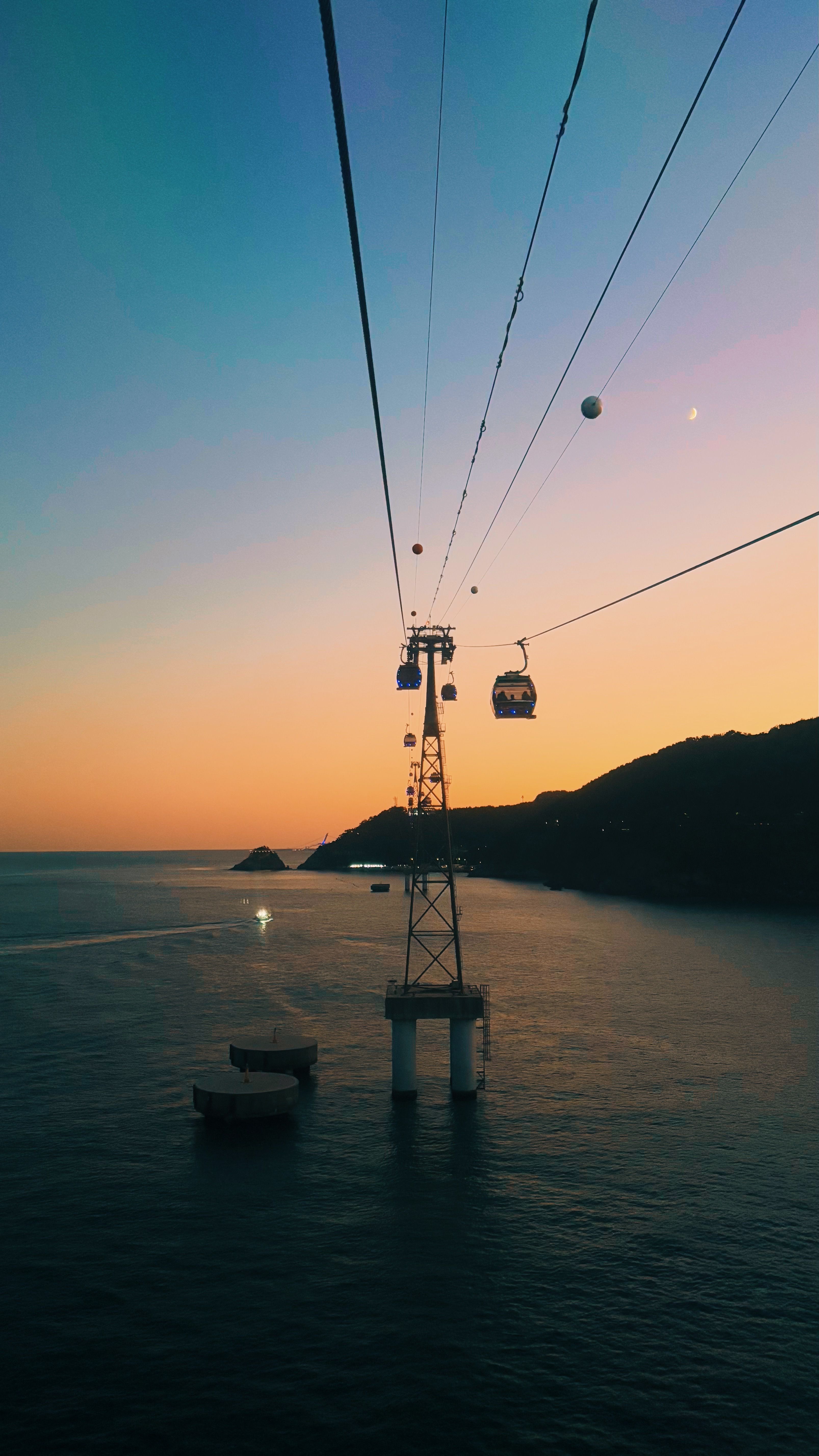 Scenic Cable Car Ride at Sunset in Busan · Free Stock Photo