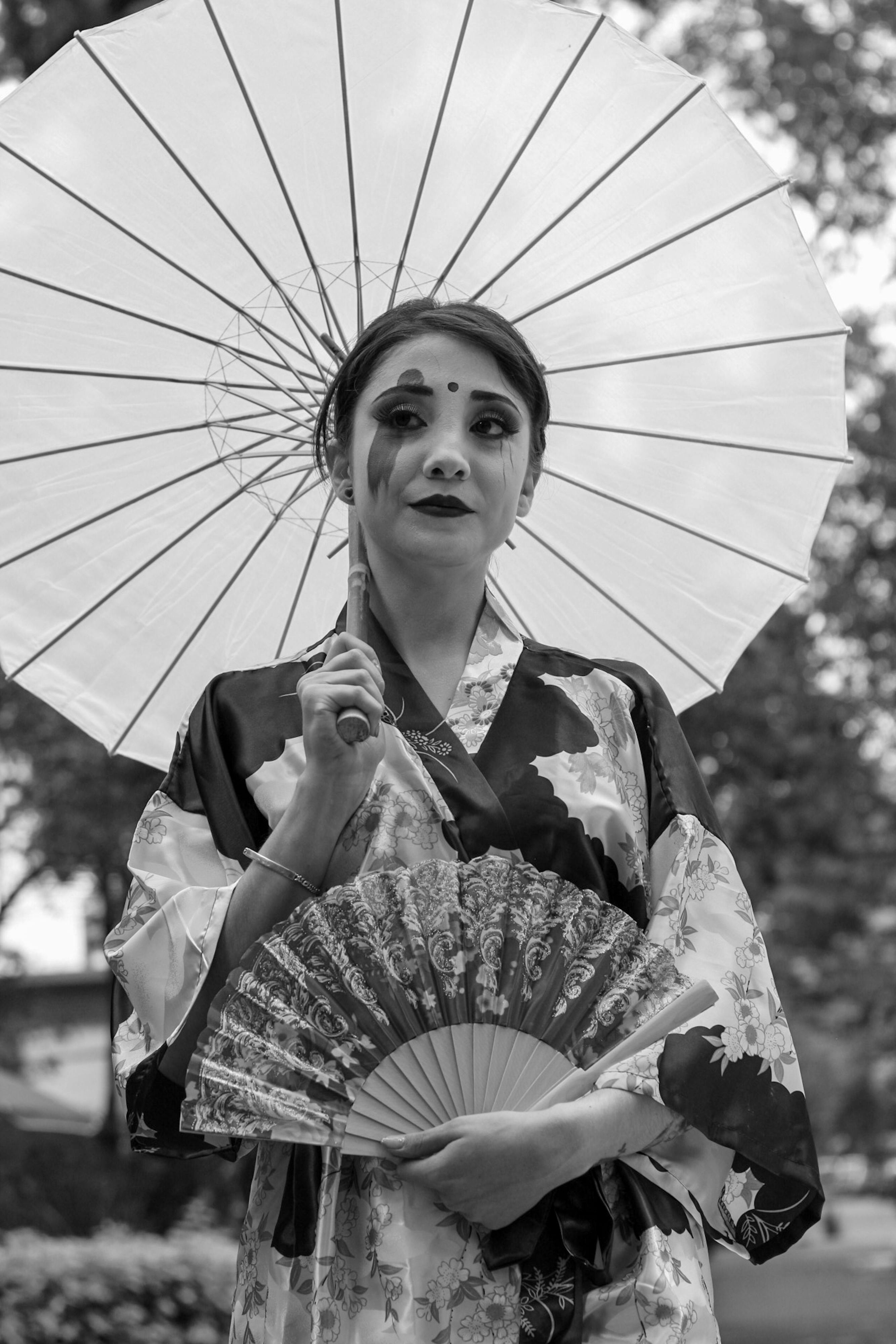 Woman Wearing Kimono Holding Fan · Free Stock Photo