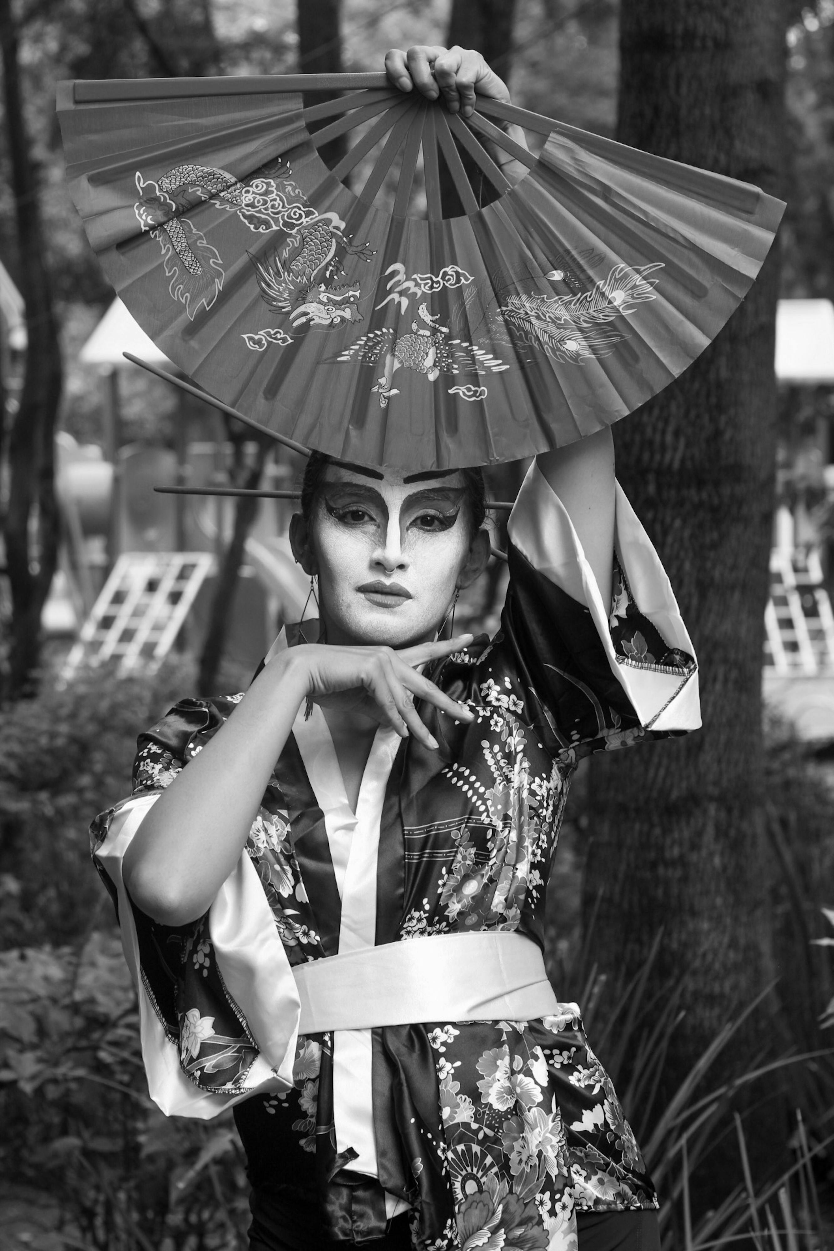 Woman Wearing Kimono Holding Fan · Free Stock Photo
