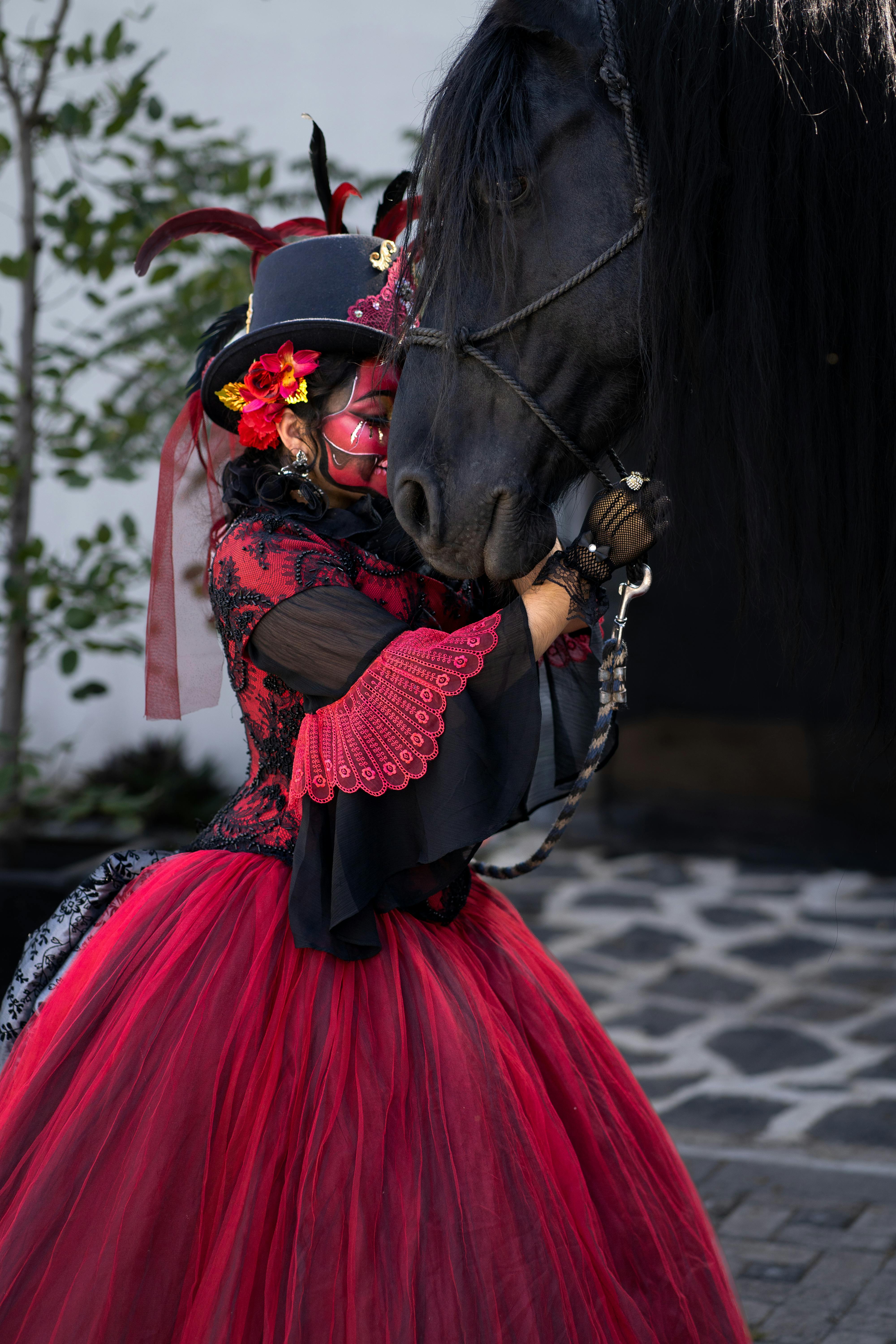 Traditional Catrina Costume with Horse in Mexico · Free Stock Photo