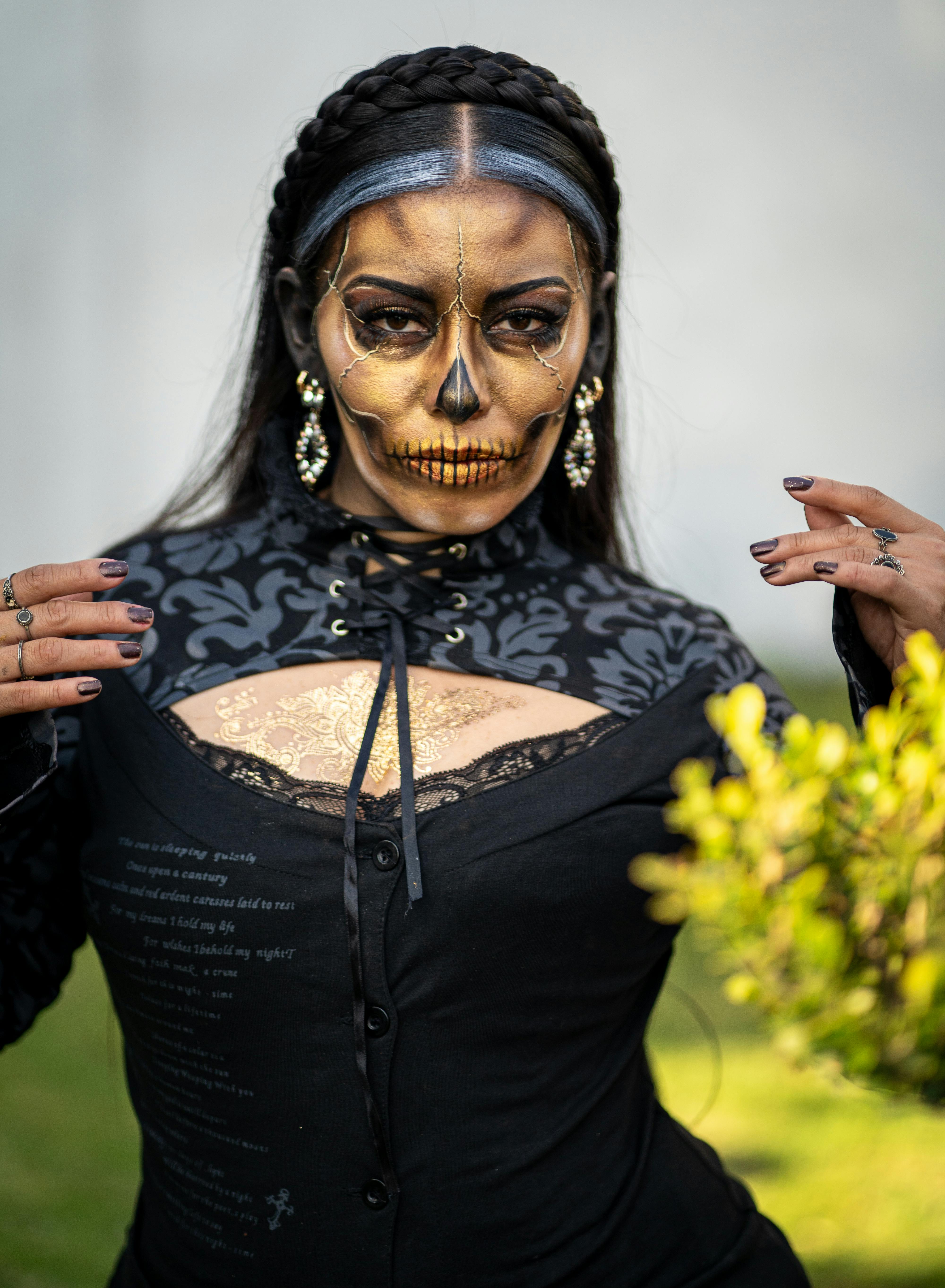 Maquillaje Dramático De Catrina En La Ciudad De México · Foto de stock ...