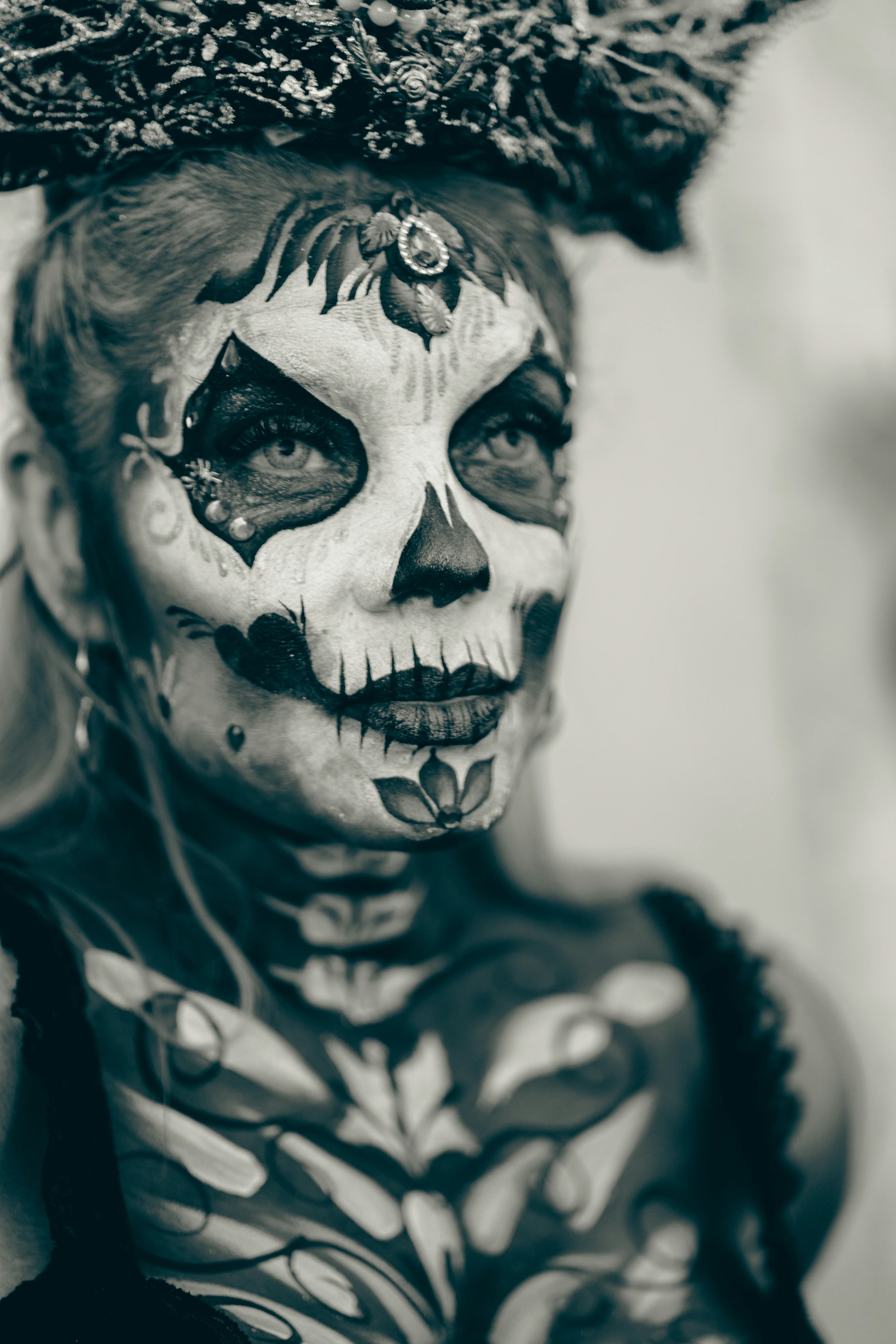 Maquillaje De Catrina Vibrante En La Tradición Mexicana · Foto de stock ...