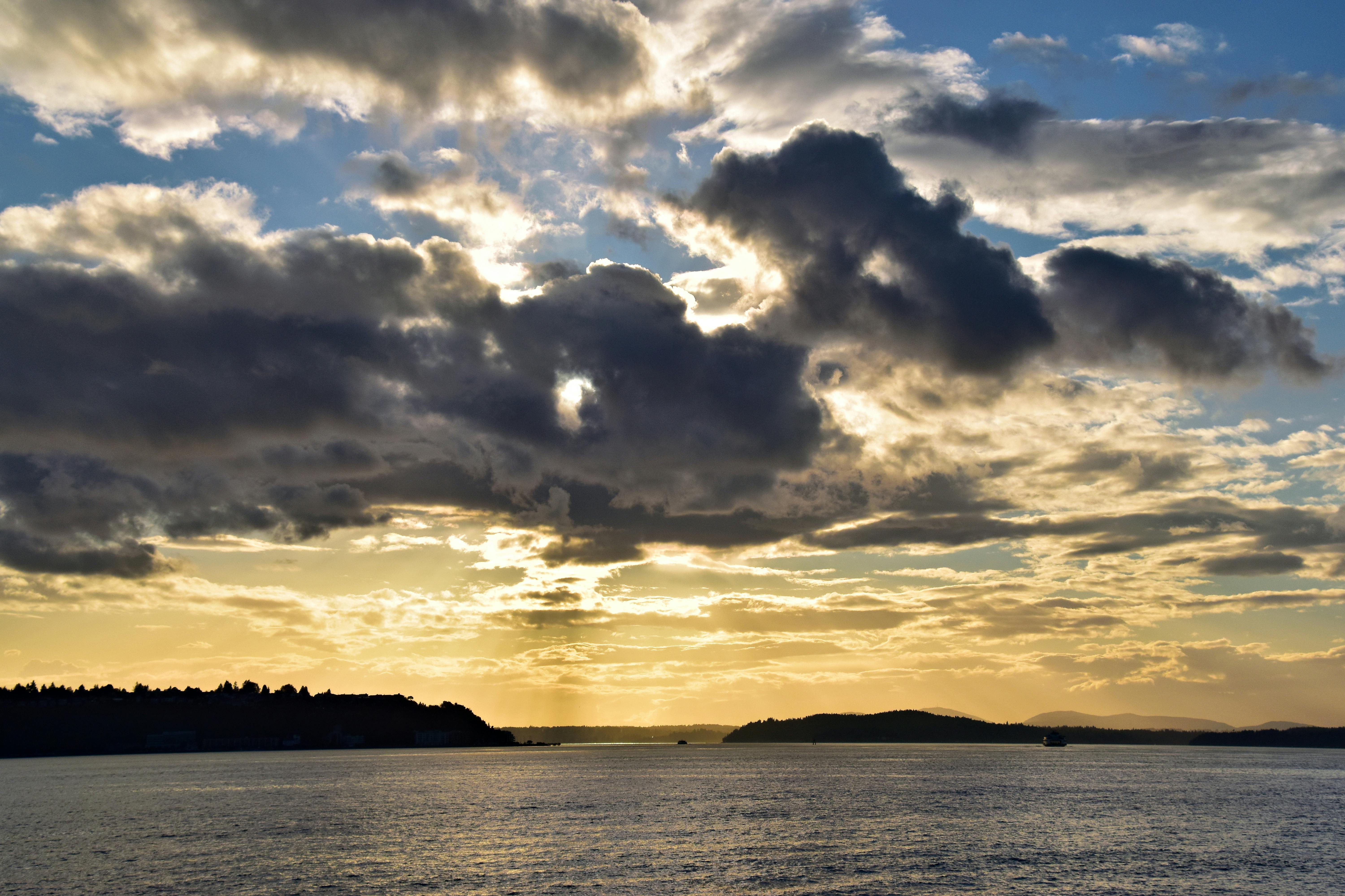 Dramatic Sunset Over Puget Sound, Seattle · Free Stock Photo