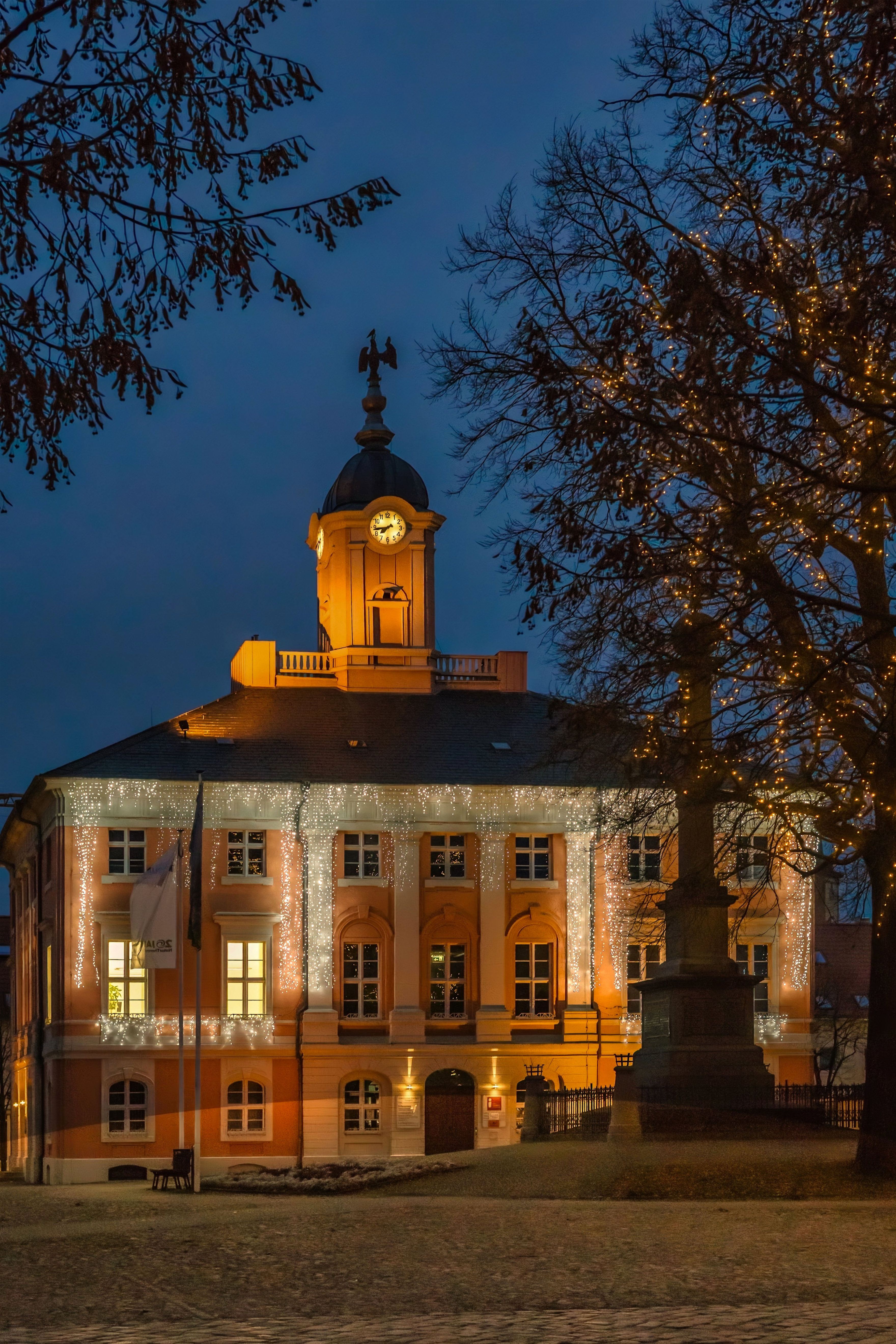 Historic Town Hall with Christmas Lights · Free Stock Photo