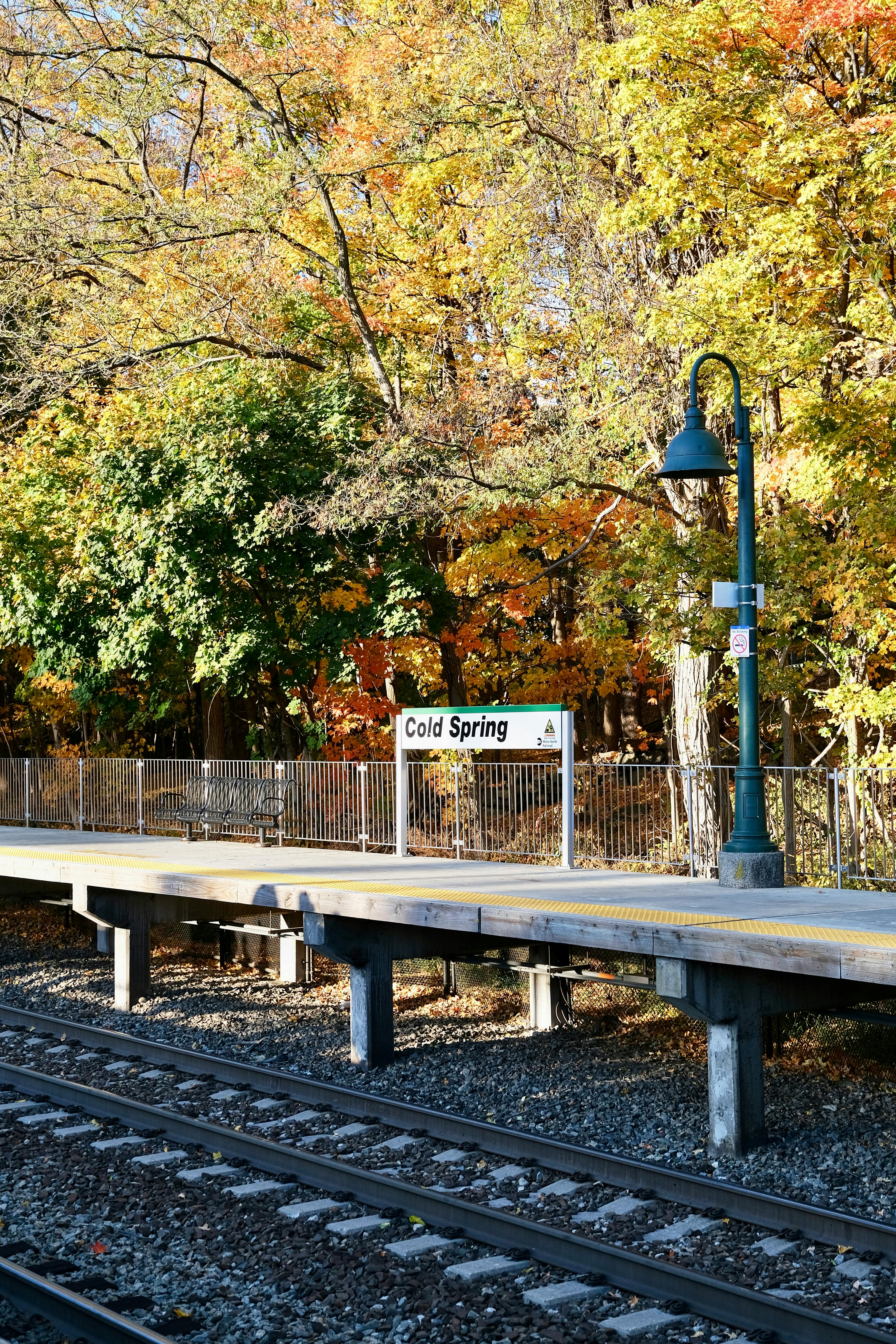 Autumn at Cold Spring Train Station Platform · Free Stock Photo