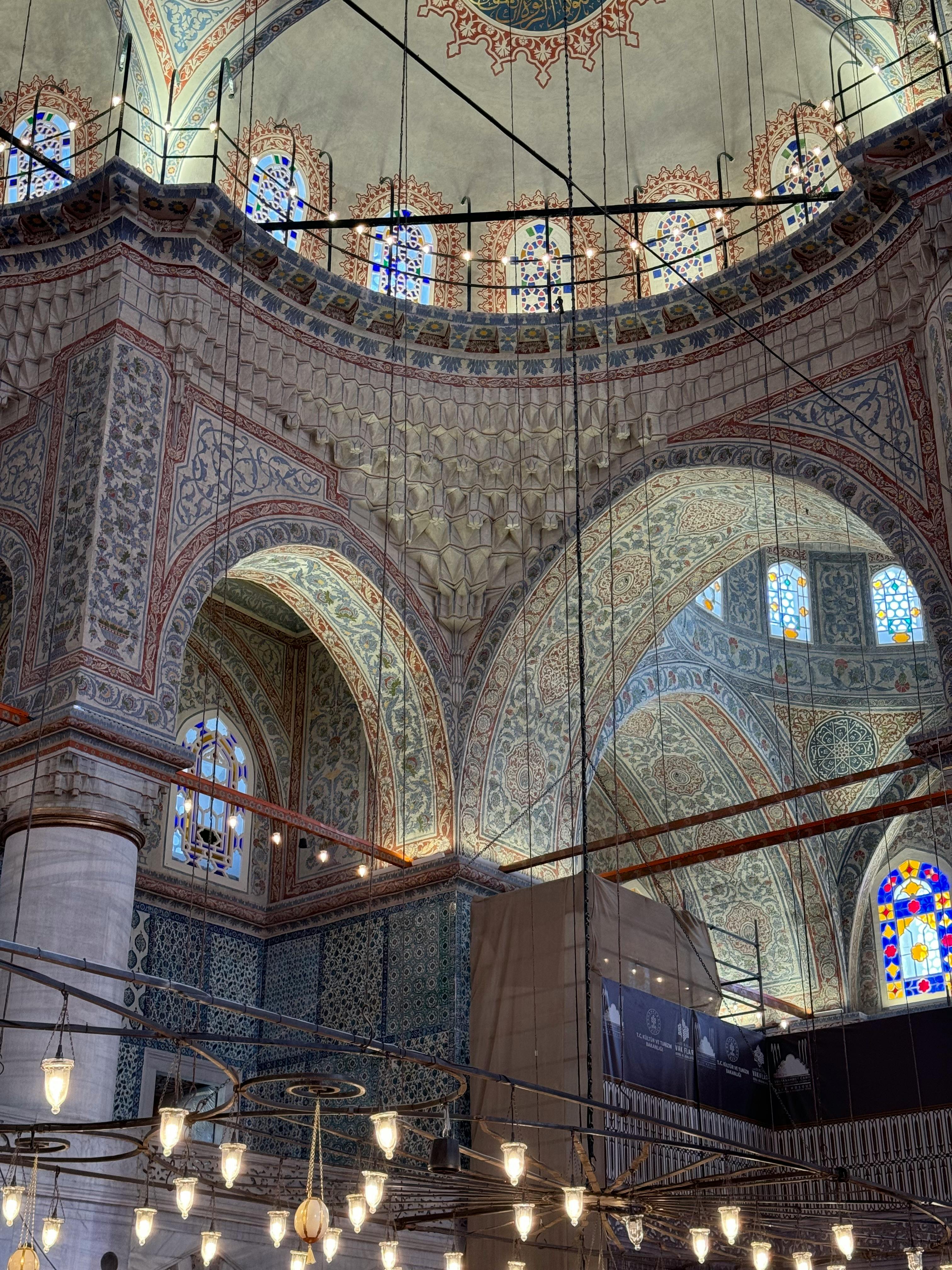 Intricate Interior of the Blue Mosque Dome · Free Stock Photo