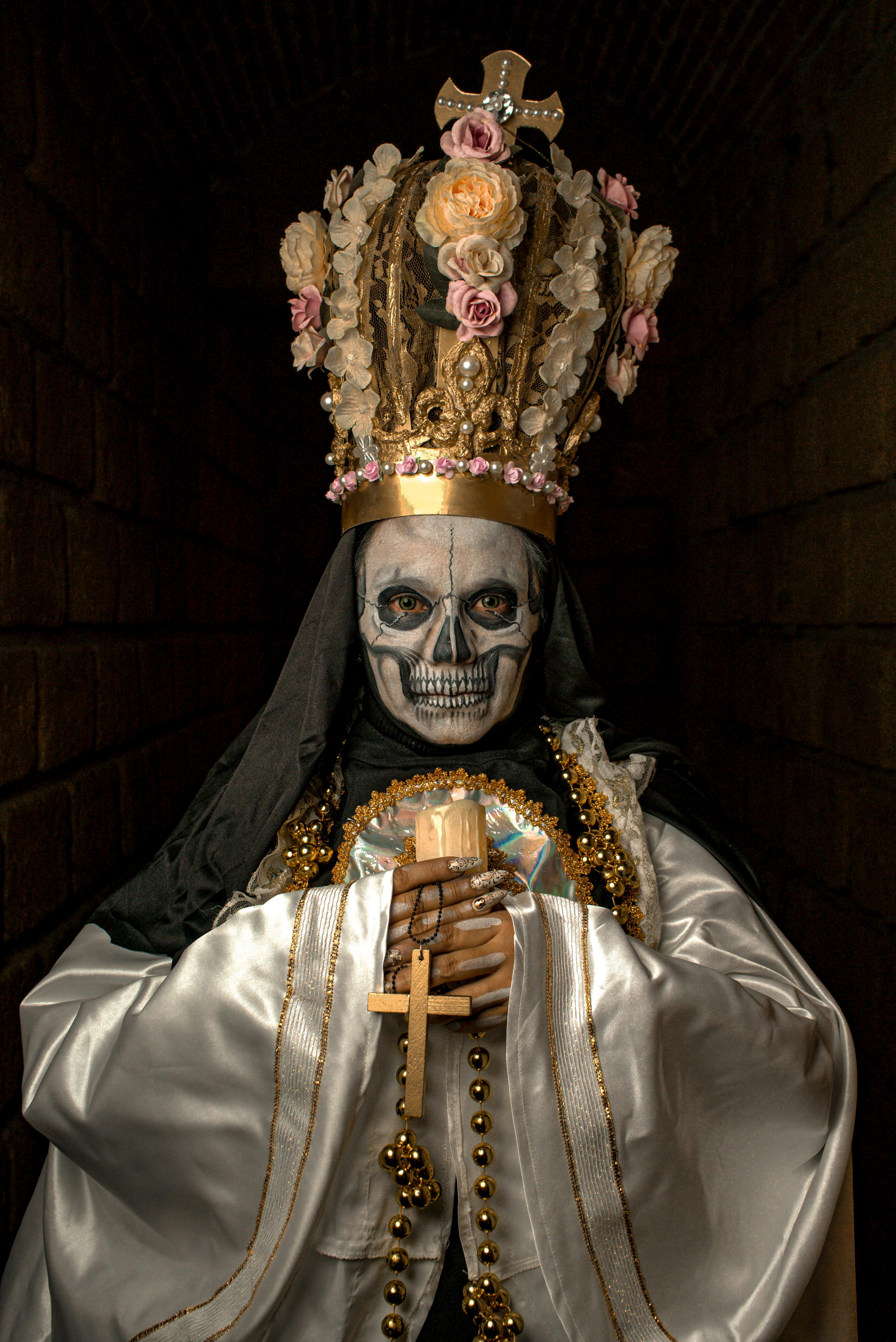 Traditional Religious Figure with Skull Makeup · Free Stock Photo
