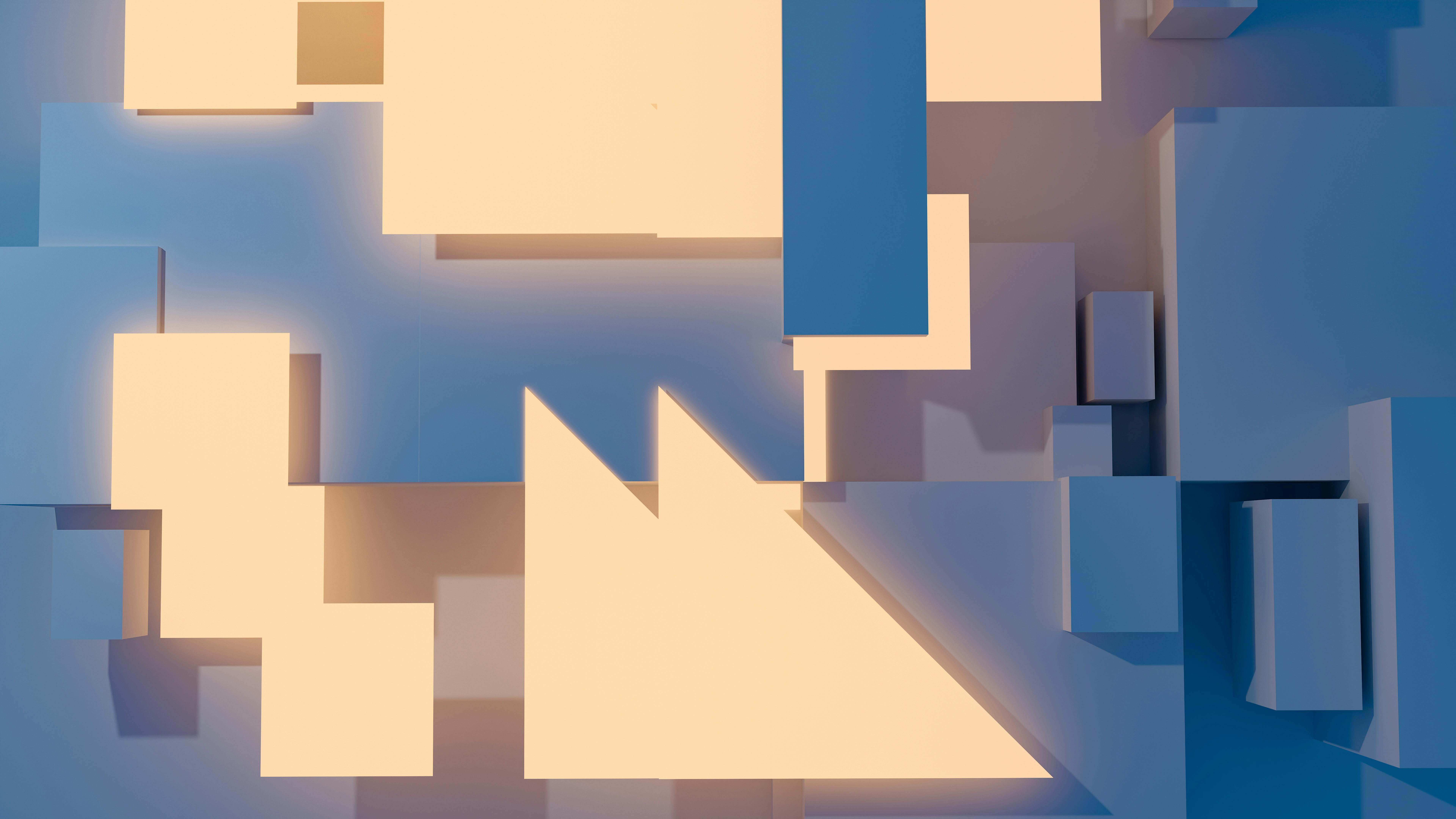 Abstract Geometric 3D Shape on Dark Background · Free Stock Photo