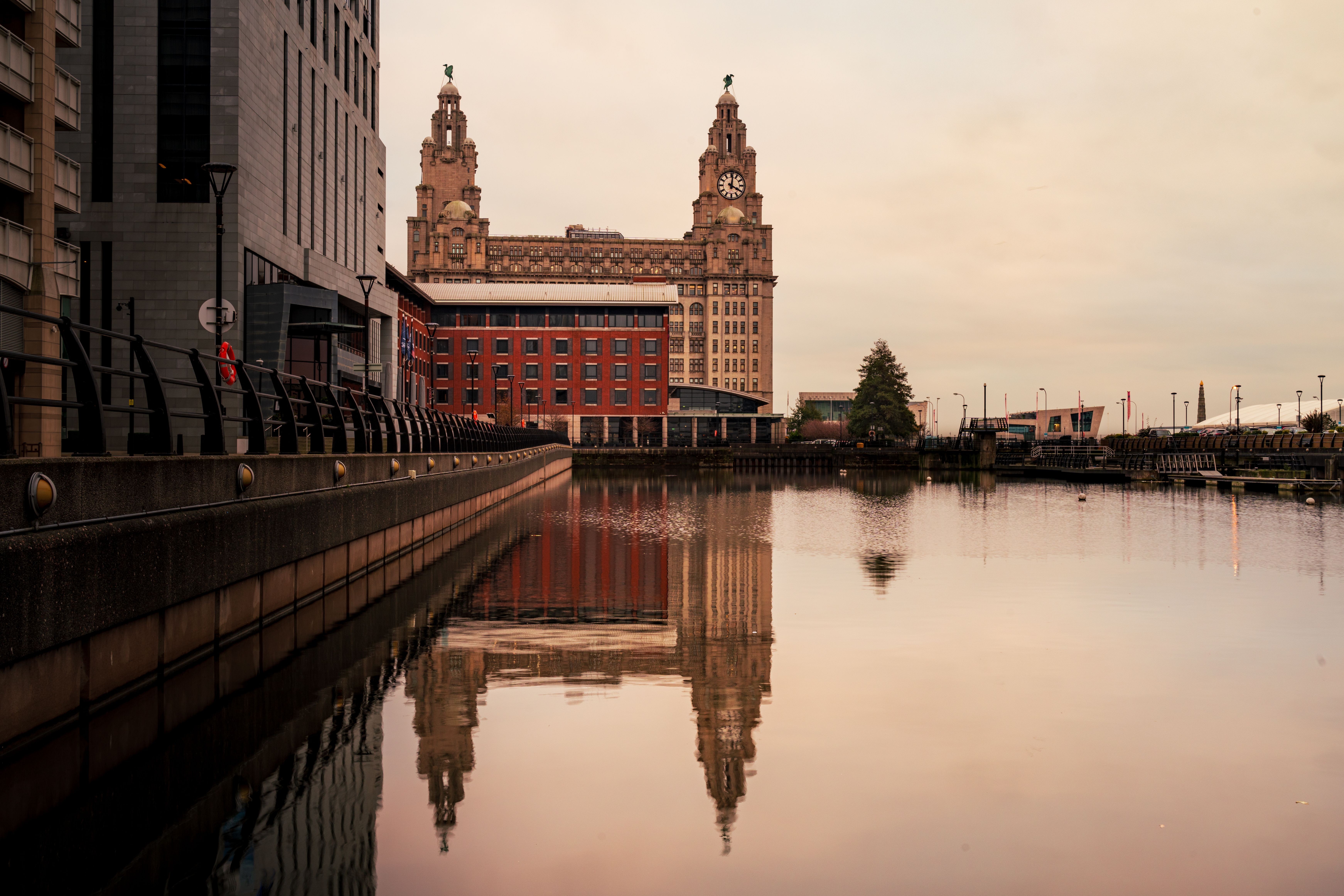 Iconic Liverpool Waterfront with Royal Liver Building · Free Stock Photo