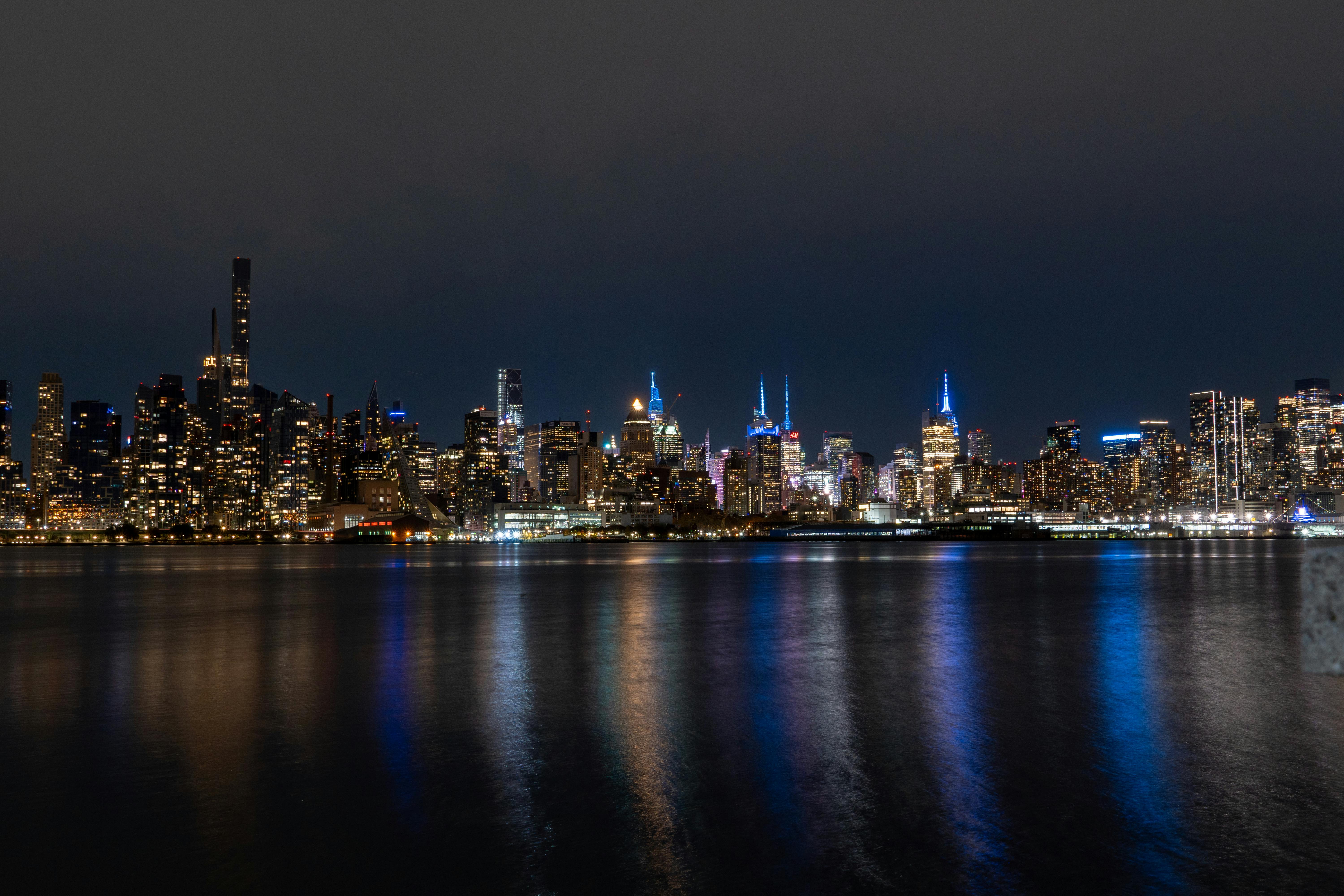 Stunning Night View of New York City Skyline · Free Stock Photo