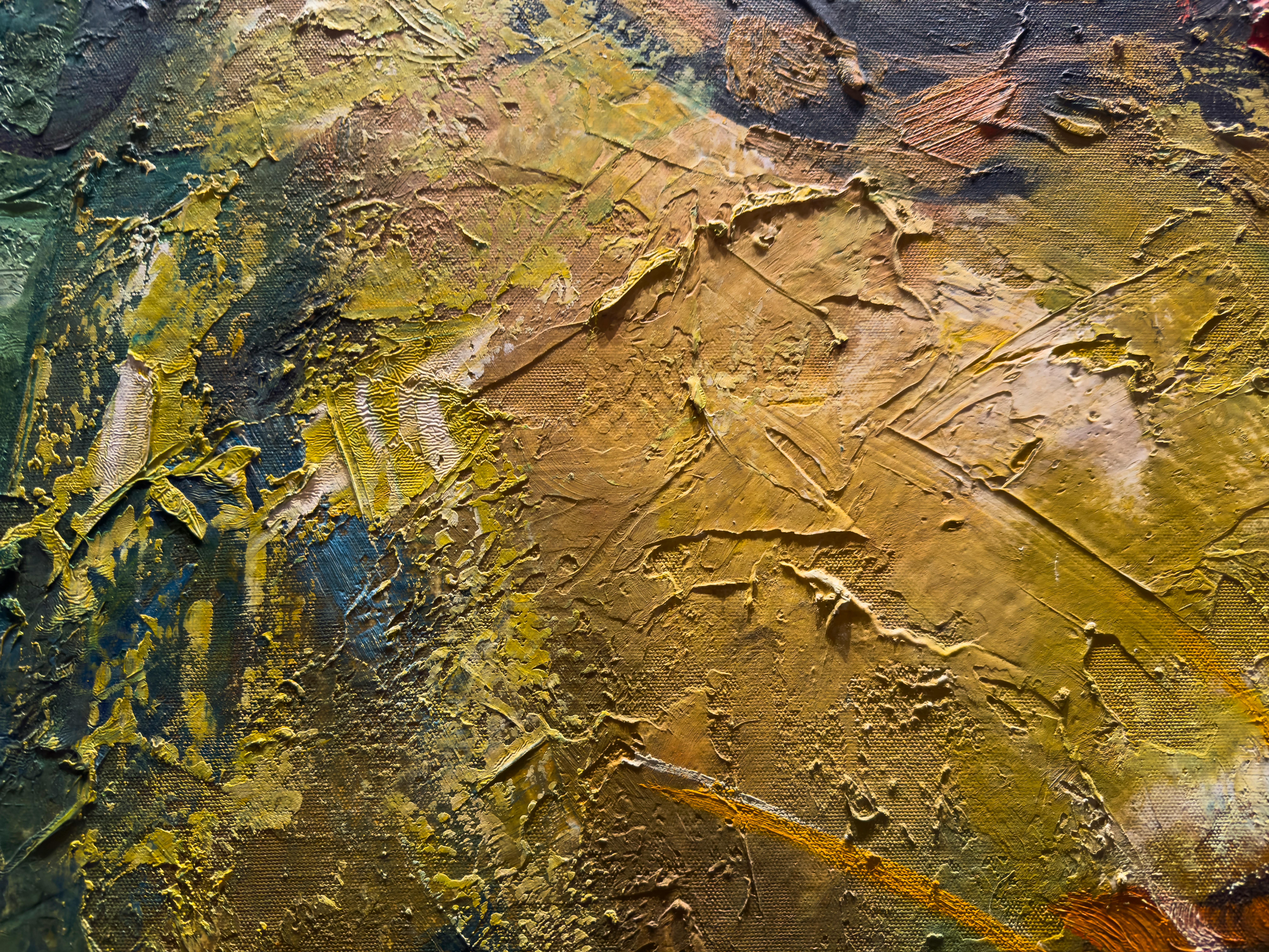 Abstract Textured Oil Painting Close-Up · Free Stock Photo