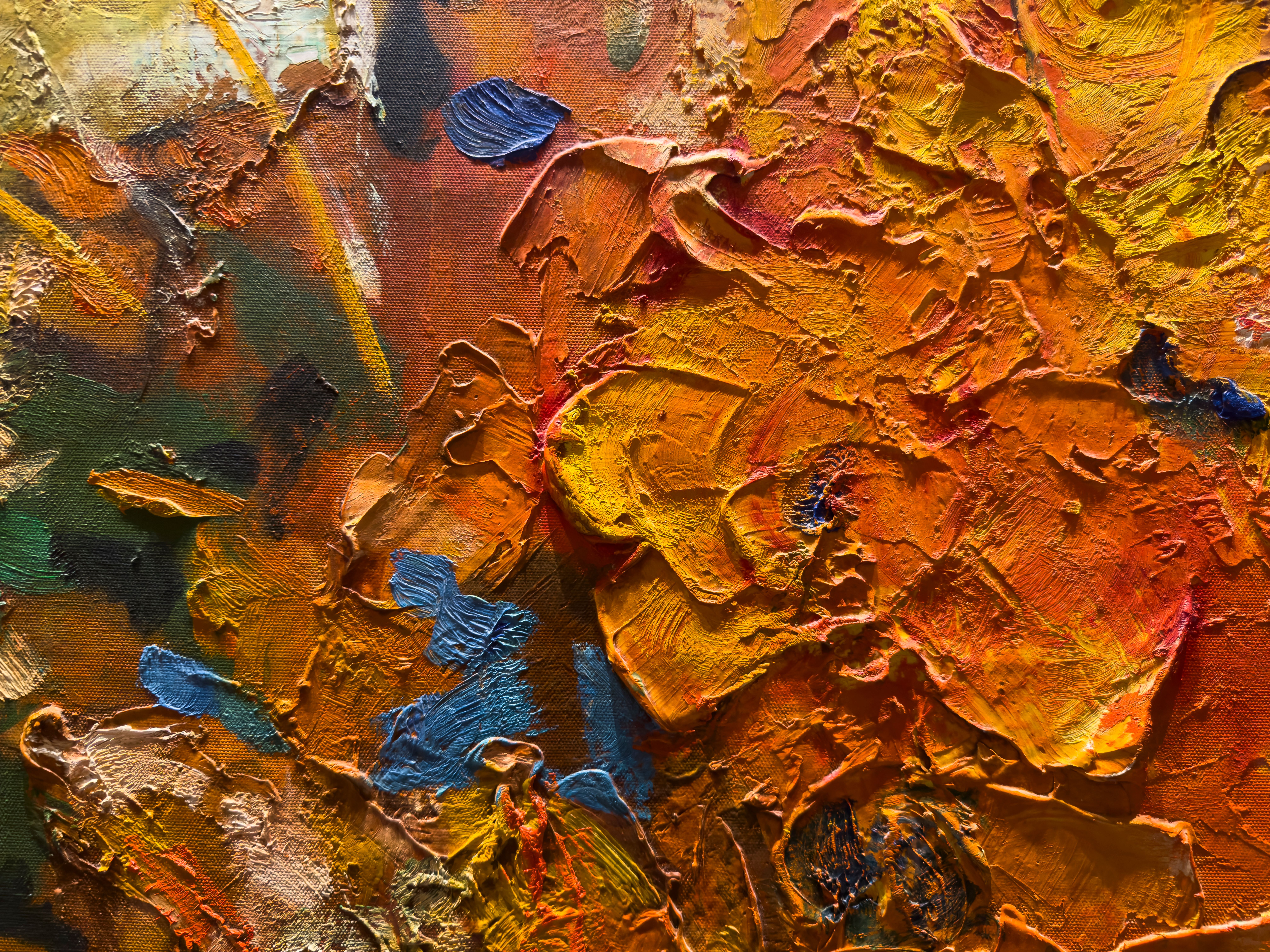Vibrant Abstract Textured Oil Painting Closeup · Free Stock Photo