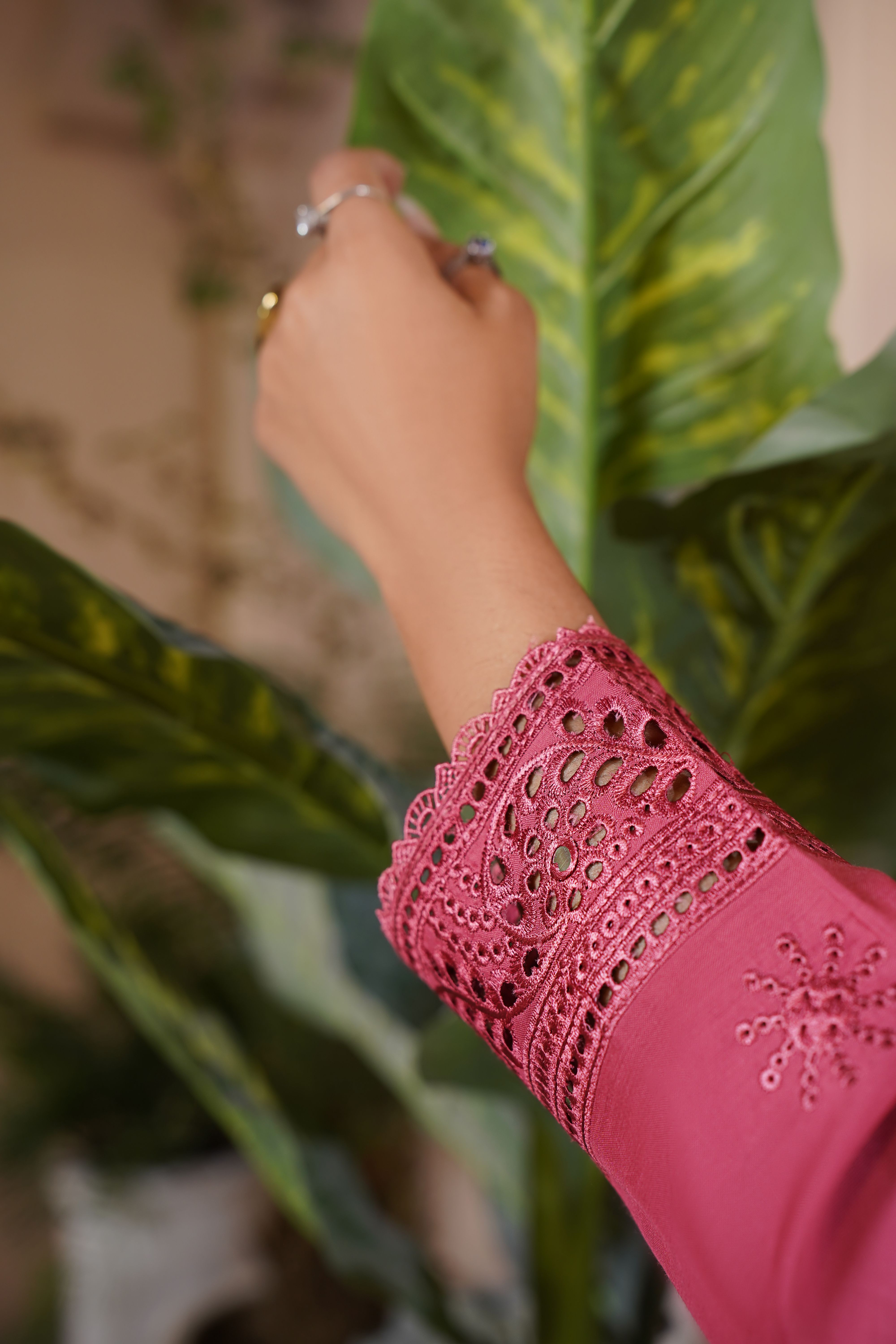 Elegant Pakistani Dress Sleeve with Intricate Embroidery · Free Stock Photo