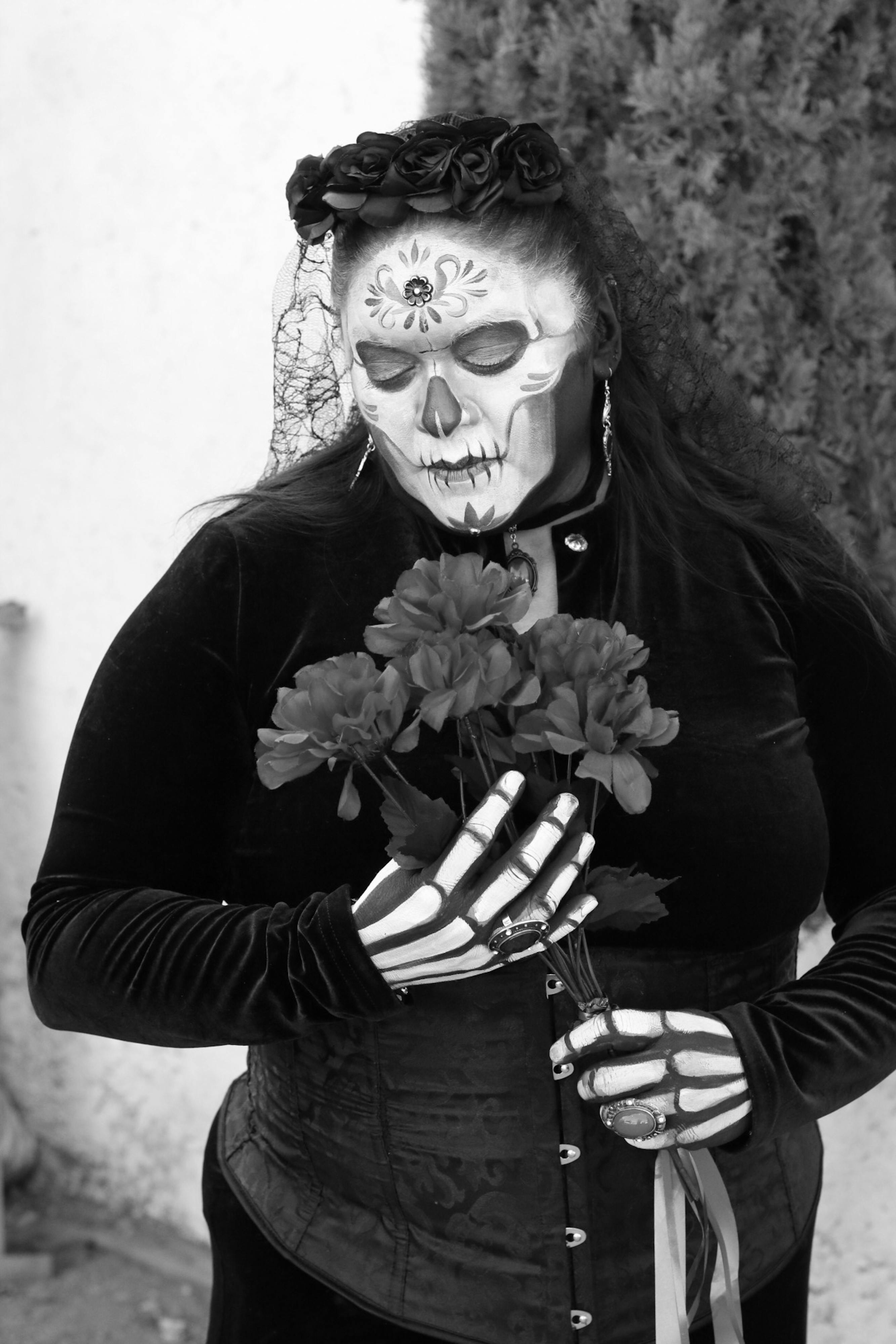 Black and White Portrait for Day of the Dead · Free Stock Photo