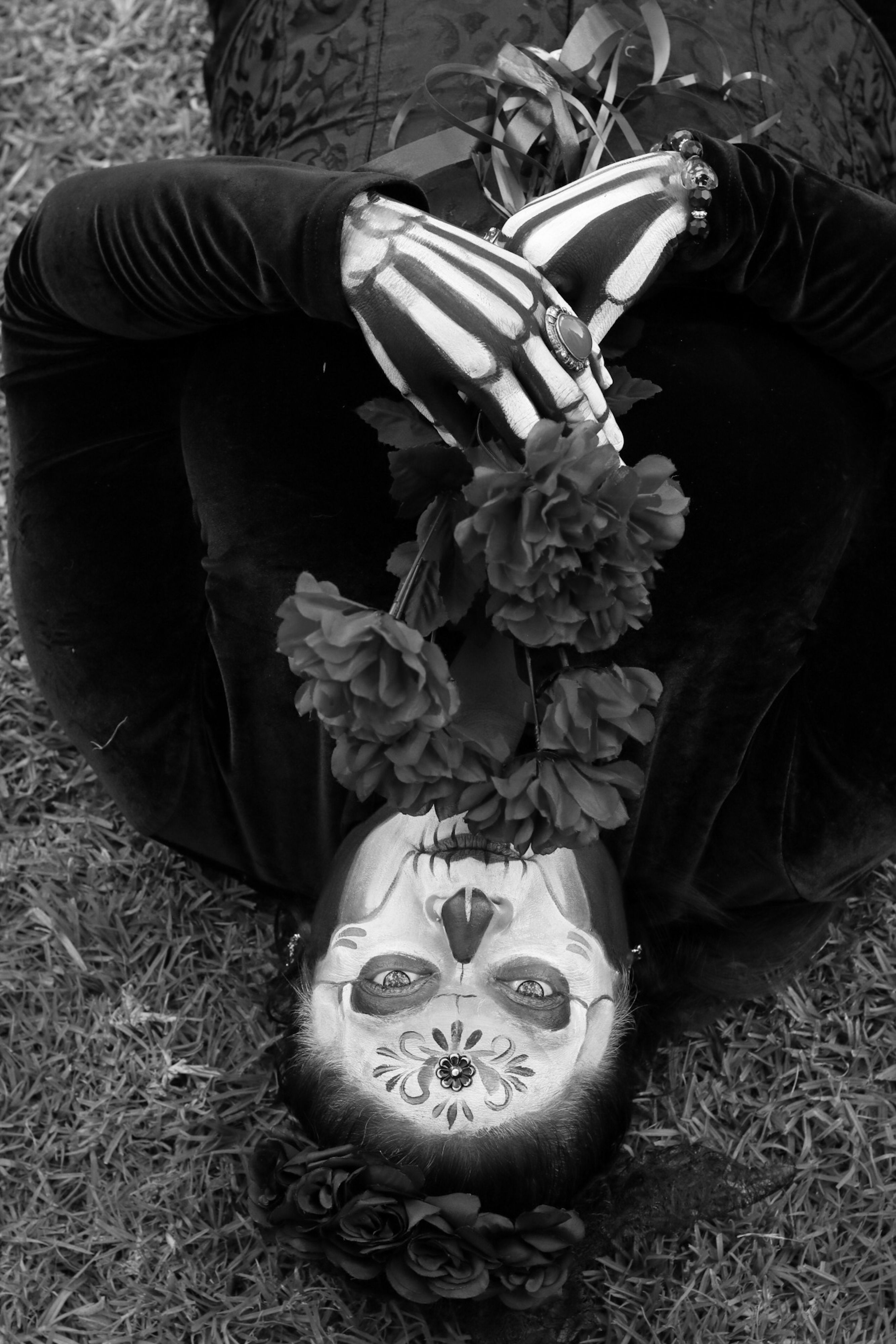 Day of the Dead Skeleton Face Portrait Outdoors · Free Stock Photo