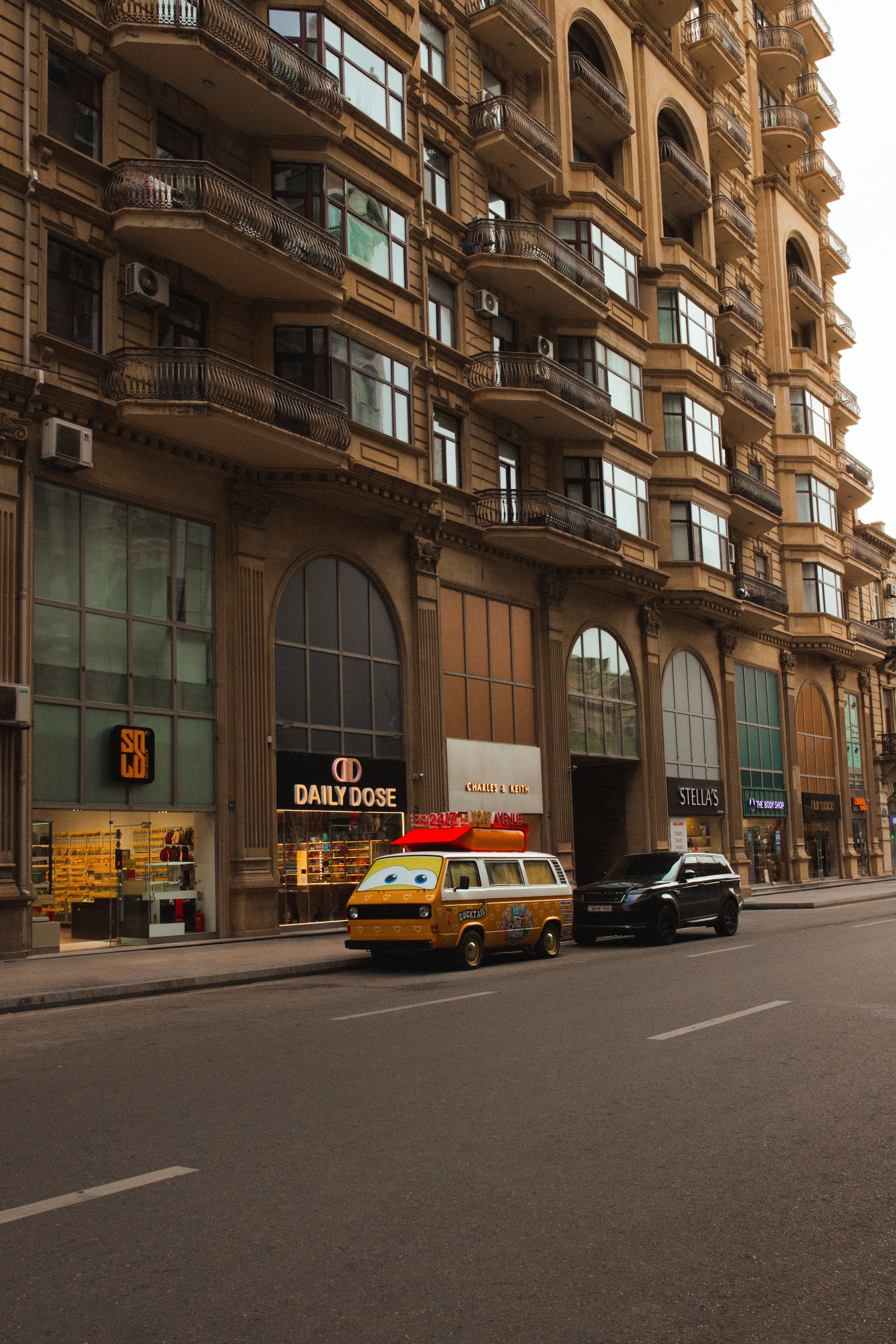 Busy Street in Baku with Decorative Van · Free Stock Photo