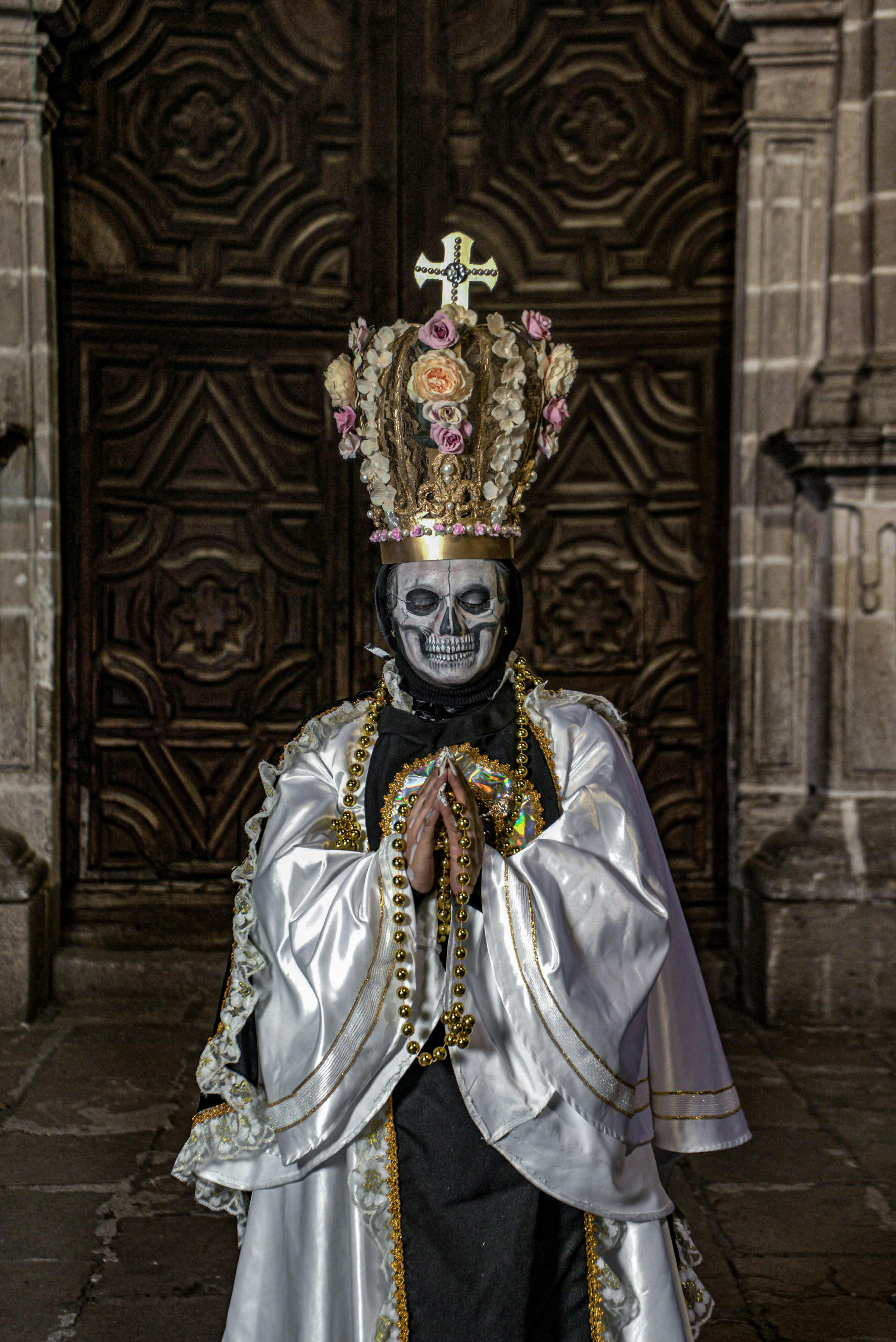 Intricate Costume of Skeleton Priest in Ceremony · Free Stock Photo