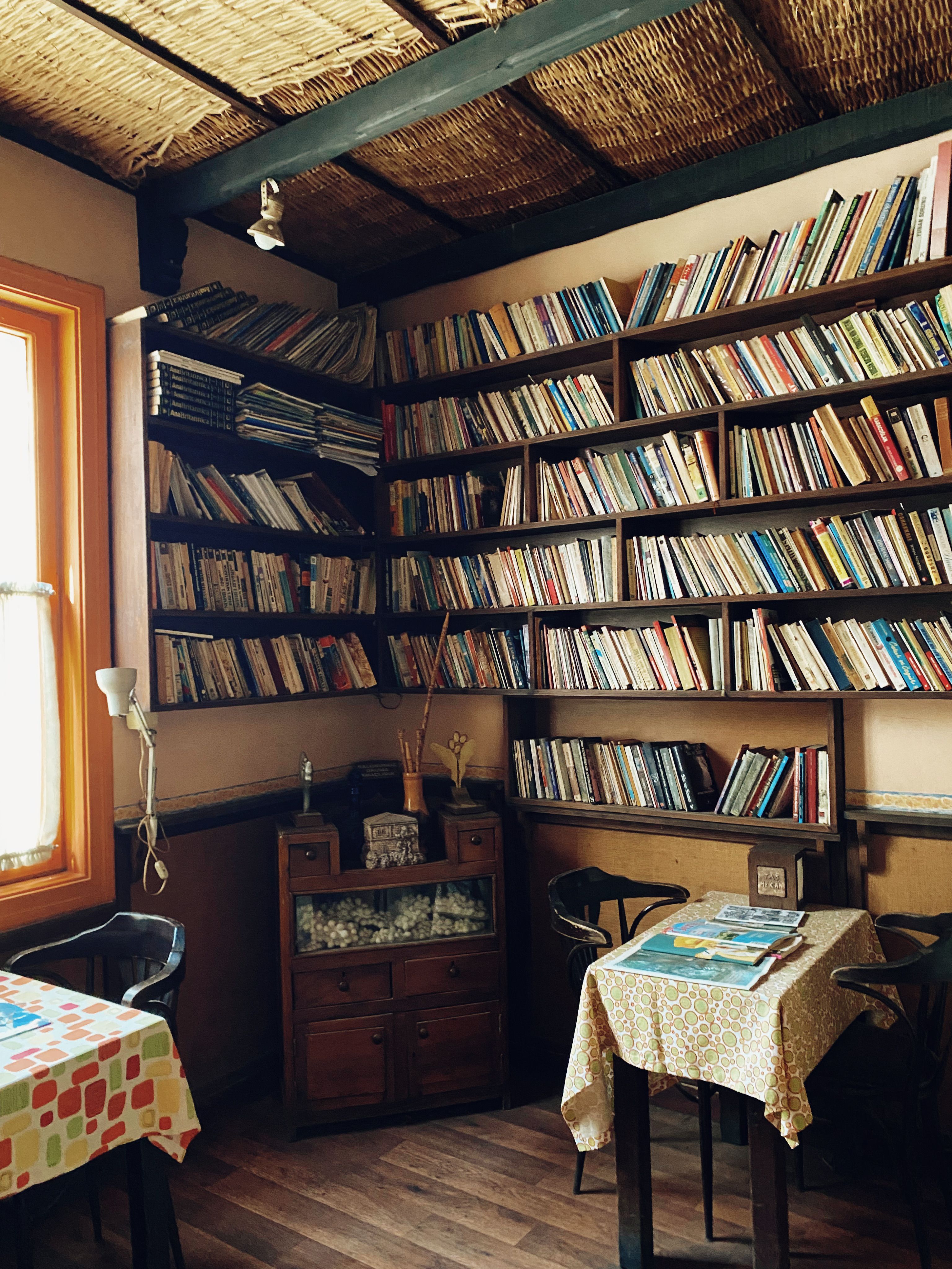 Cozy Vintage Library Corner in Natural Light · Free Stock Photo