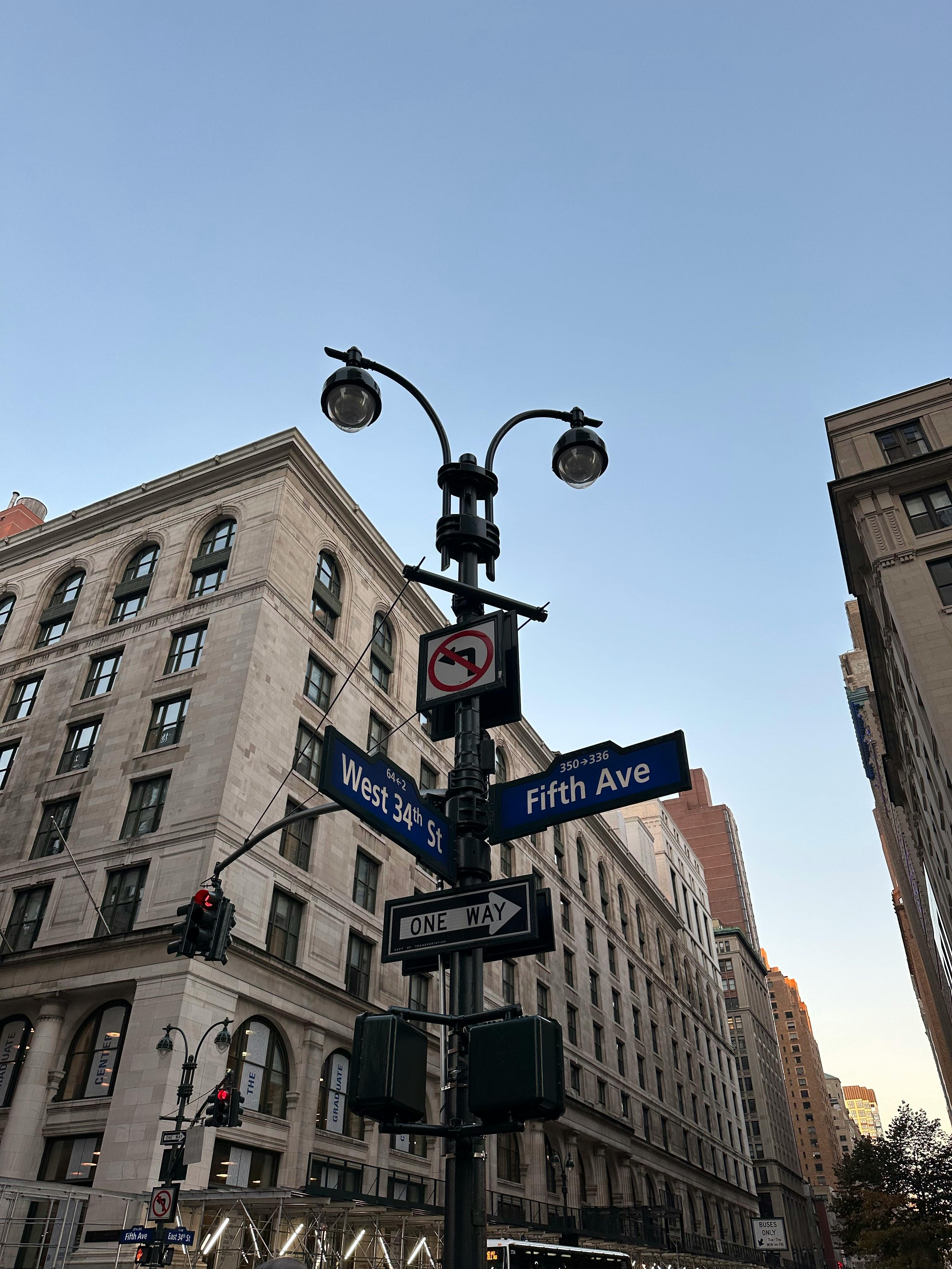 Iconic New York Intersection at Fifth Avenue · Free Stock Photo