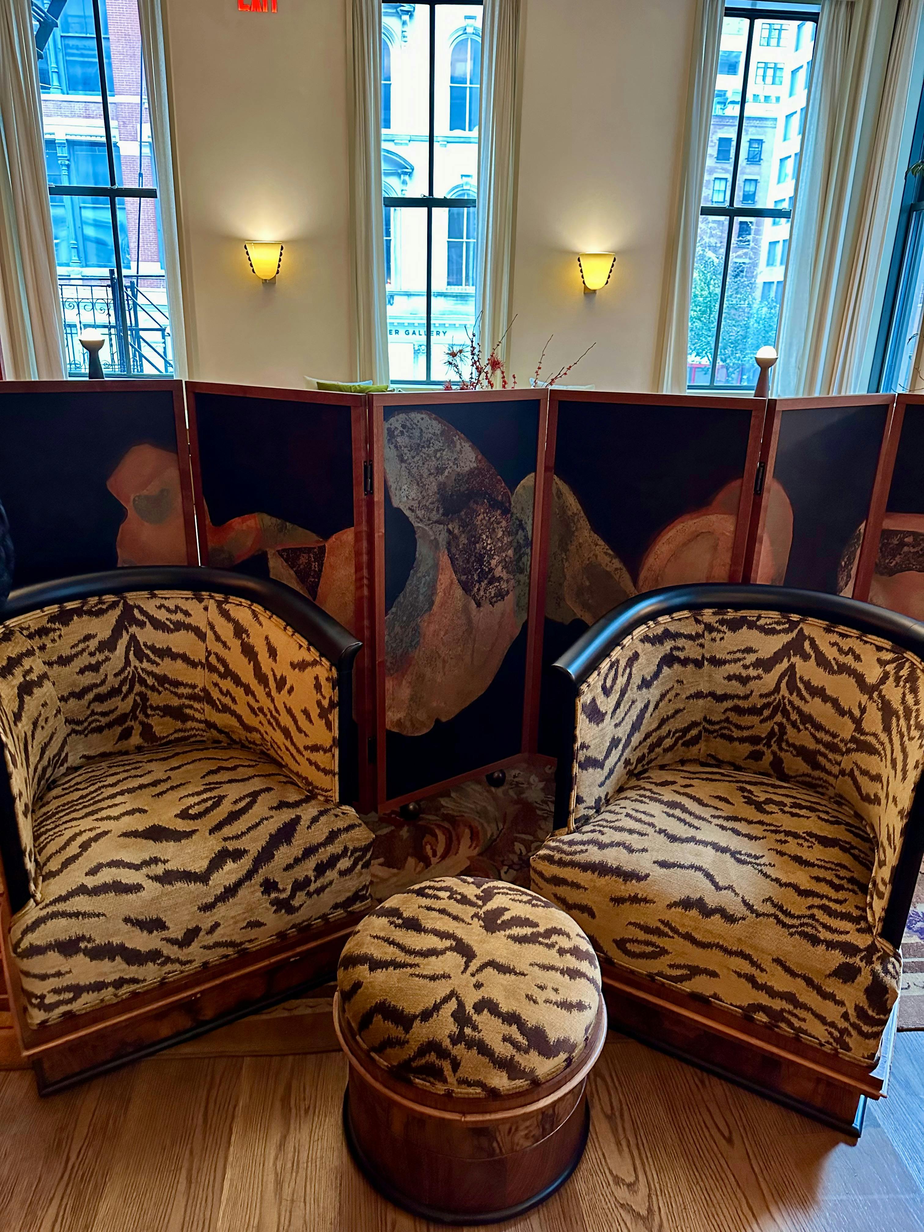 Stylish Art Deco Lounge with Tiger Print Chairs · Free Stock Photo