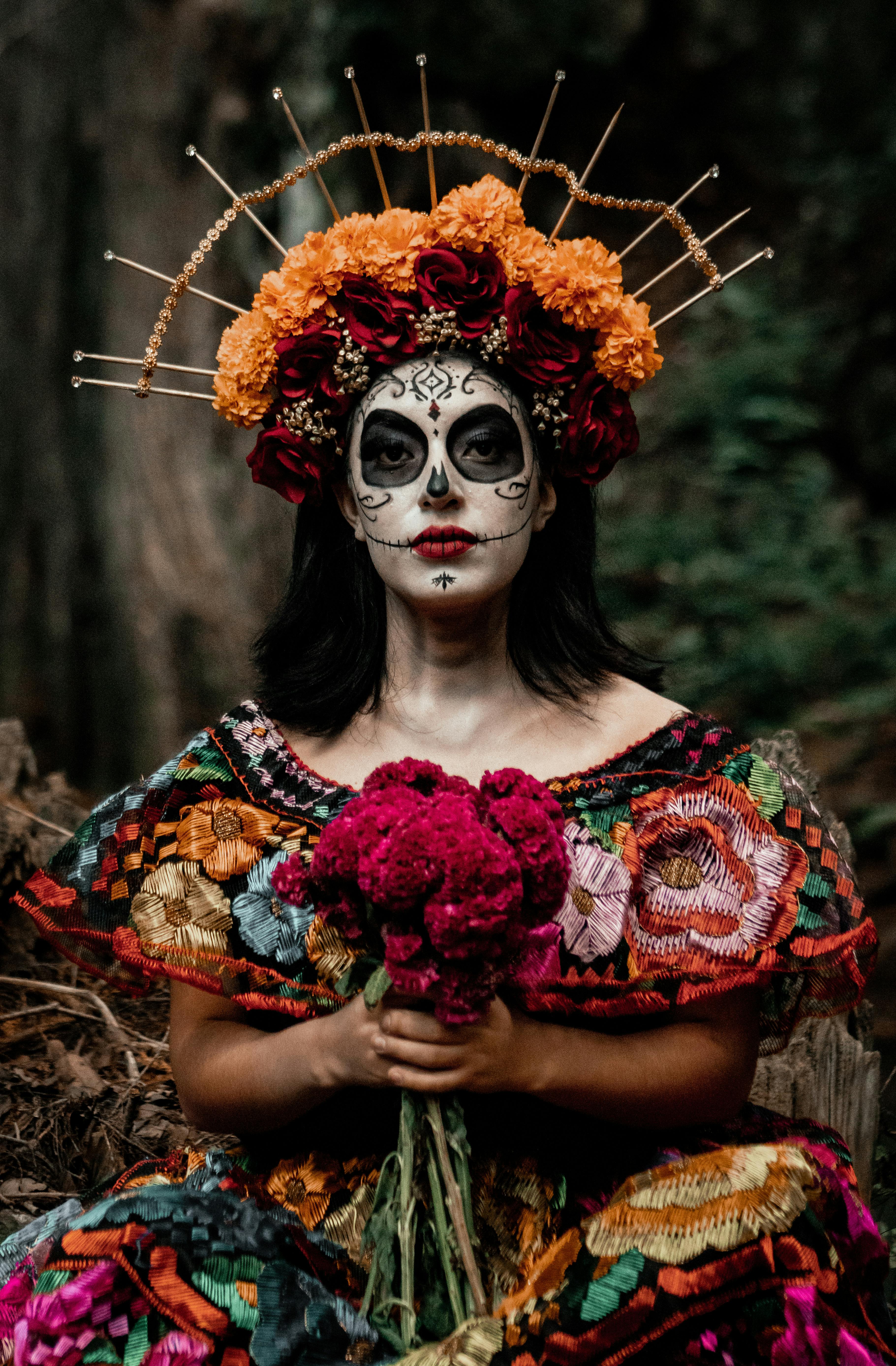 Traditional Catrina Portrait in Mexican Forest · Free Stock Photo
