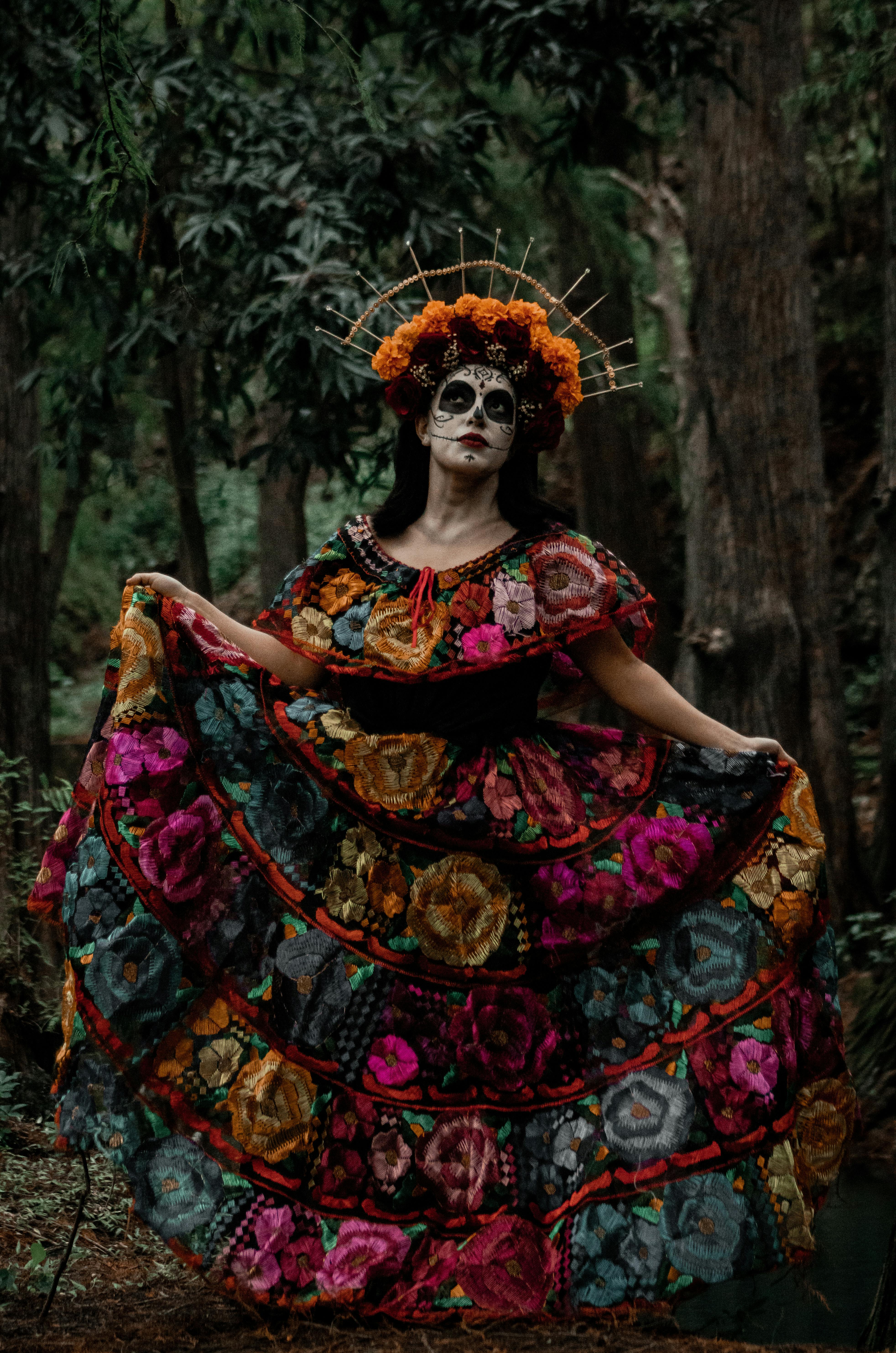 Colorful Catrina in a Mexican Forest · Free Stock Photo