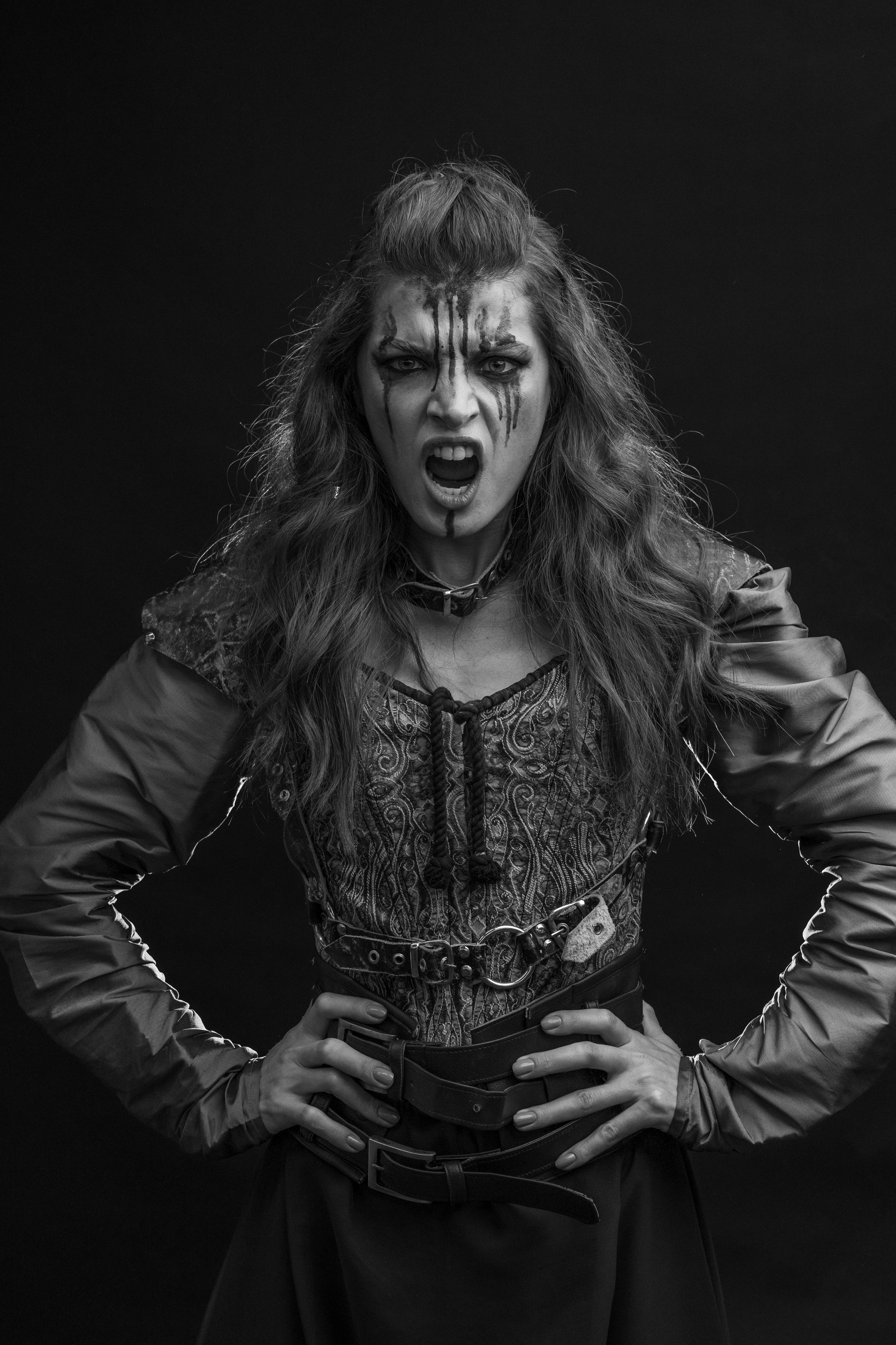 Viking Warrior Woman Portrait with Makeup · Free Stock Photo