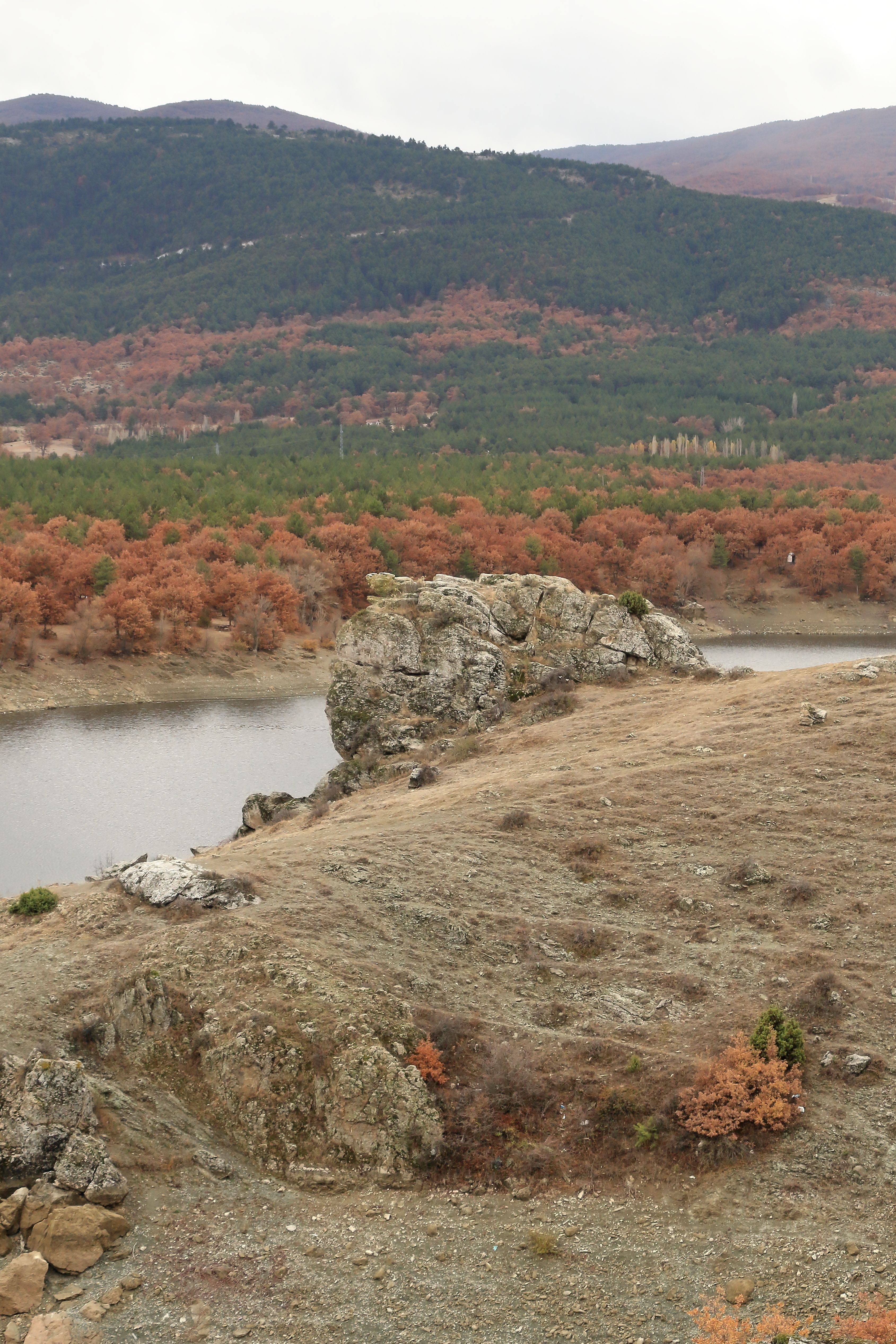 Scenic Autumn Landscape with Rocky Outcrop · Free Stock Photo