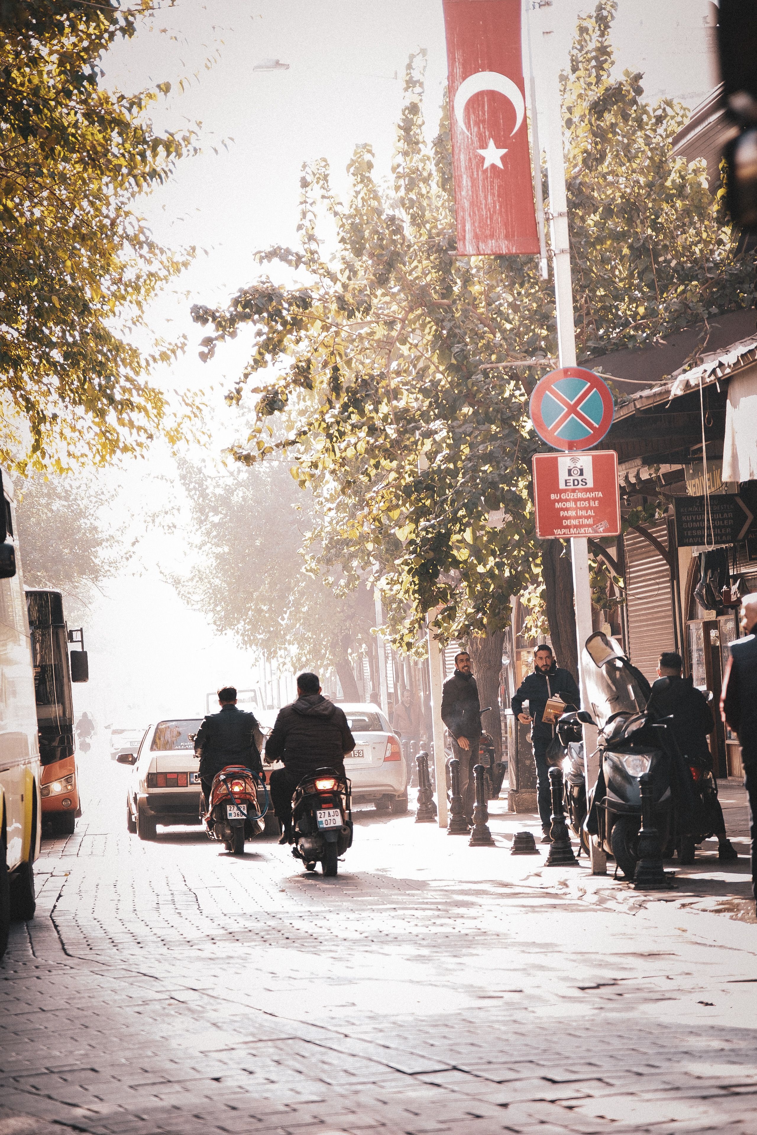 Street Scene with Motorbikes in Istanbul · Free Stock Photo