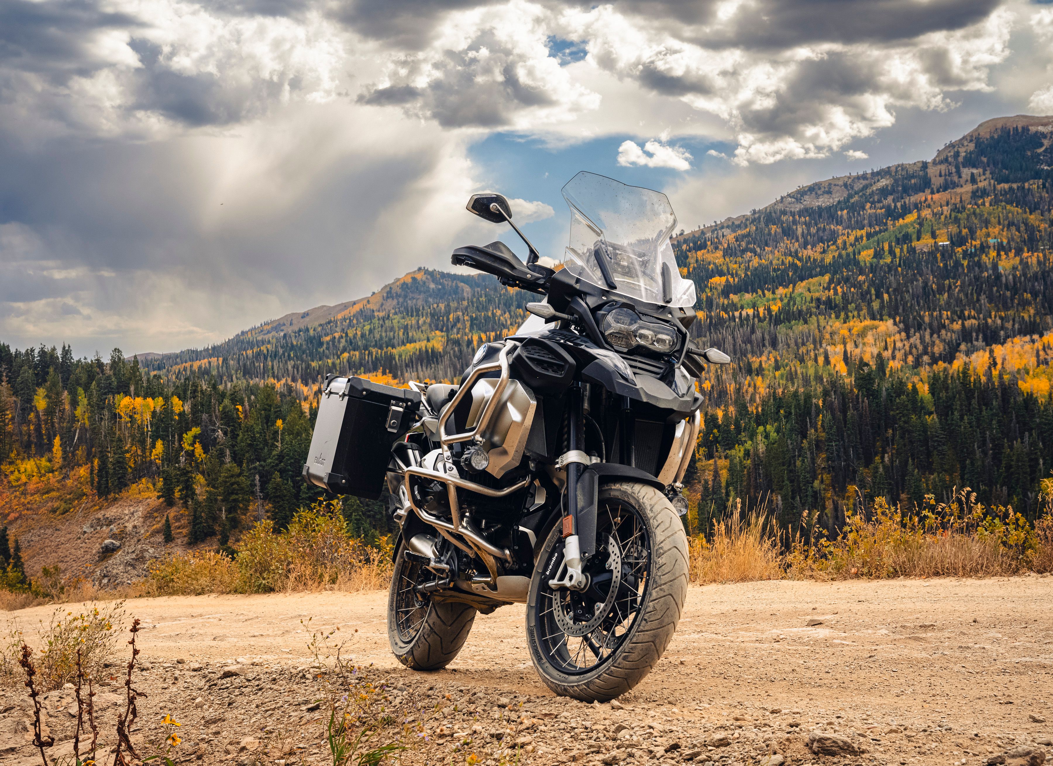 Adventure Motorcycle on Scenic Mountain Road · Free Stock Photo