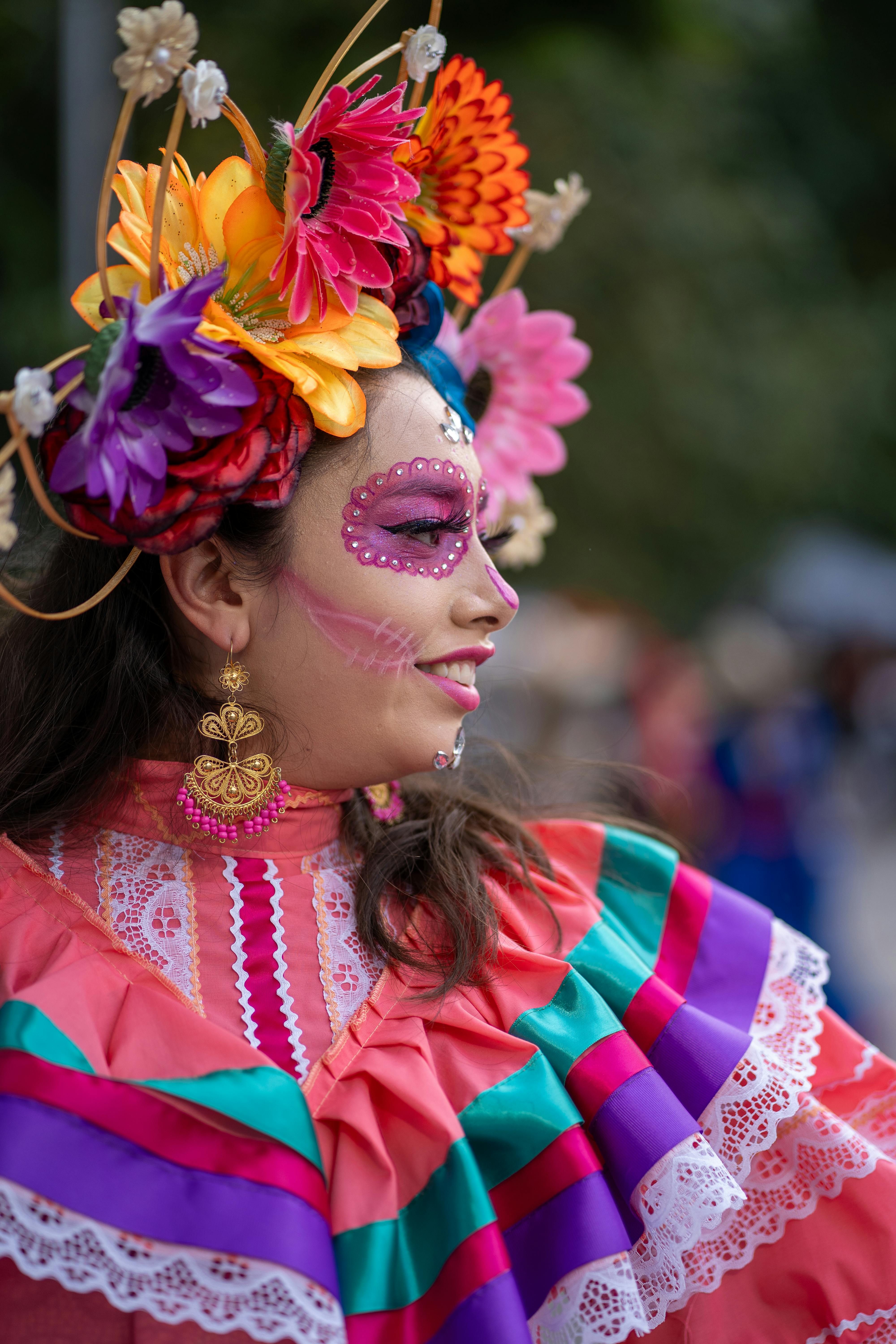 Colorful Catrina Makeup in Mexican Tradition · Free Stock Photo